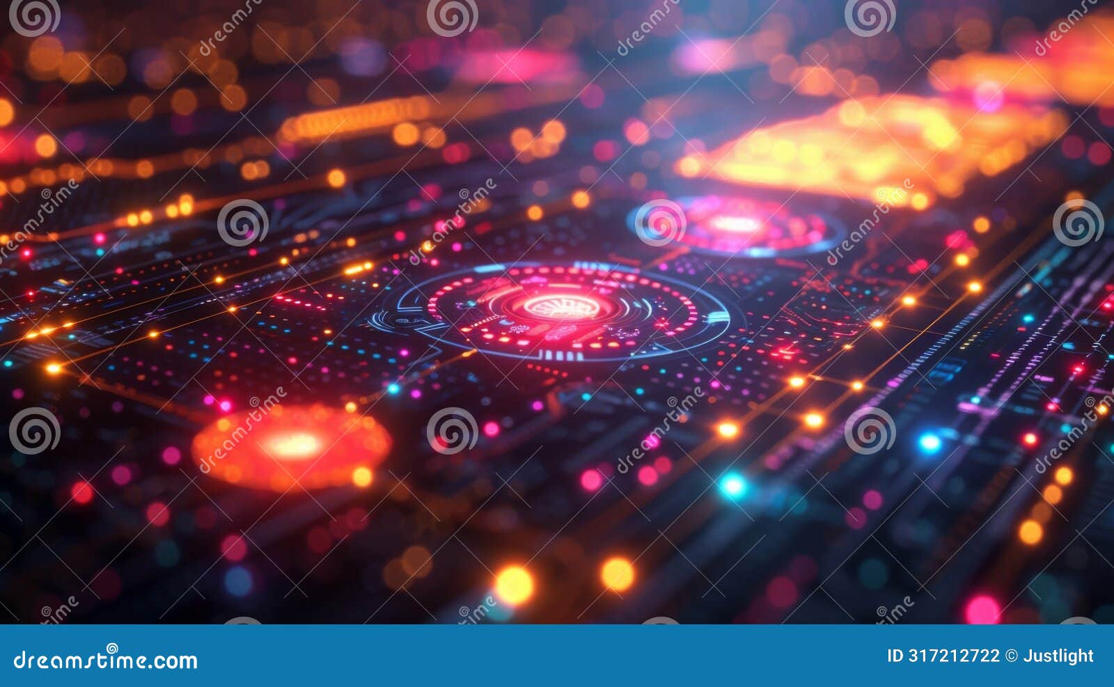 A Colorful Infographic Overlaid with Futuristic Symbols and Designs ...