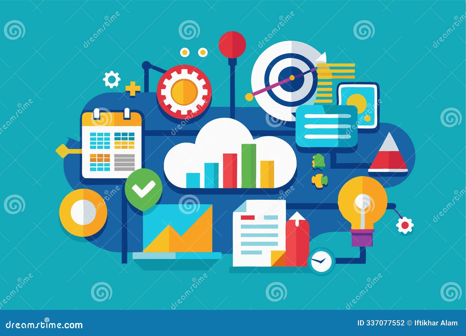 Colorful Infographic Set Icon Showcasing Symbols for Data Analysis ...