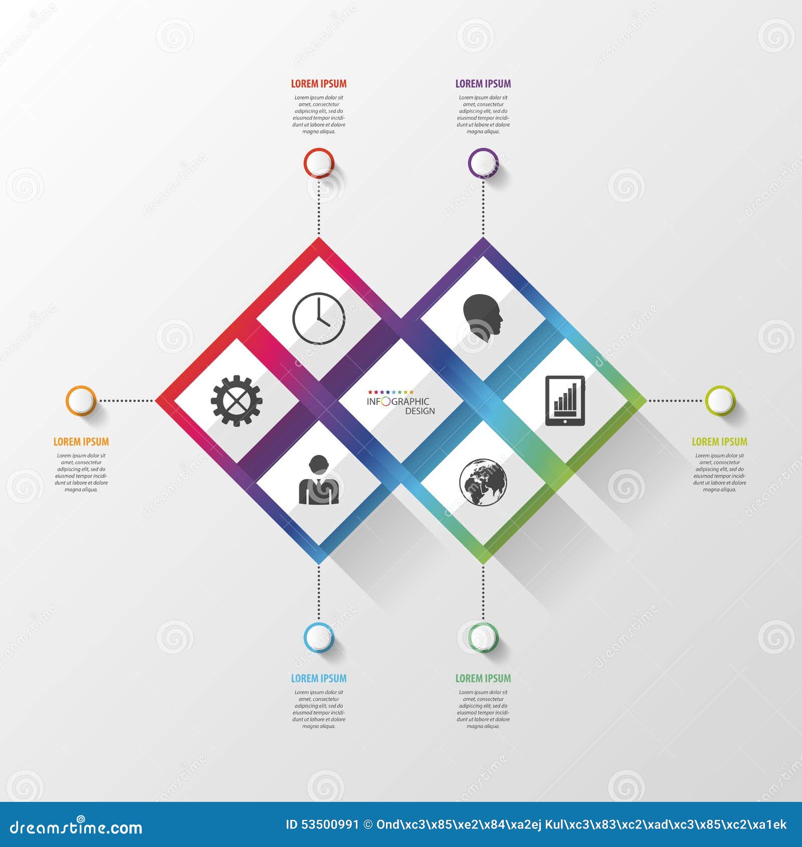 Colorful Infographic with Square Structure. Vector Stock Vector ...