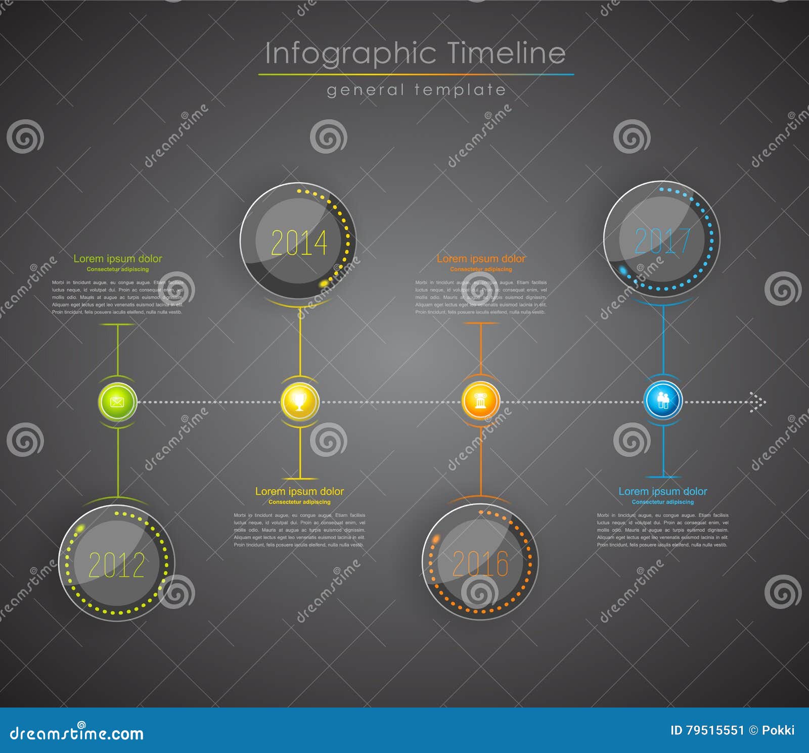 Colorful Infographic, Typographic Timeline Report Template Cartoon ...