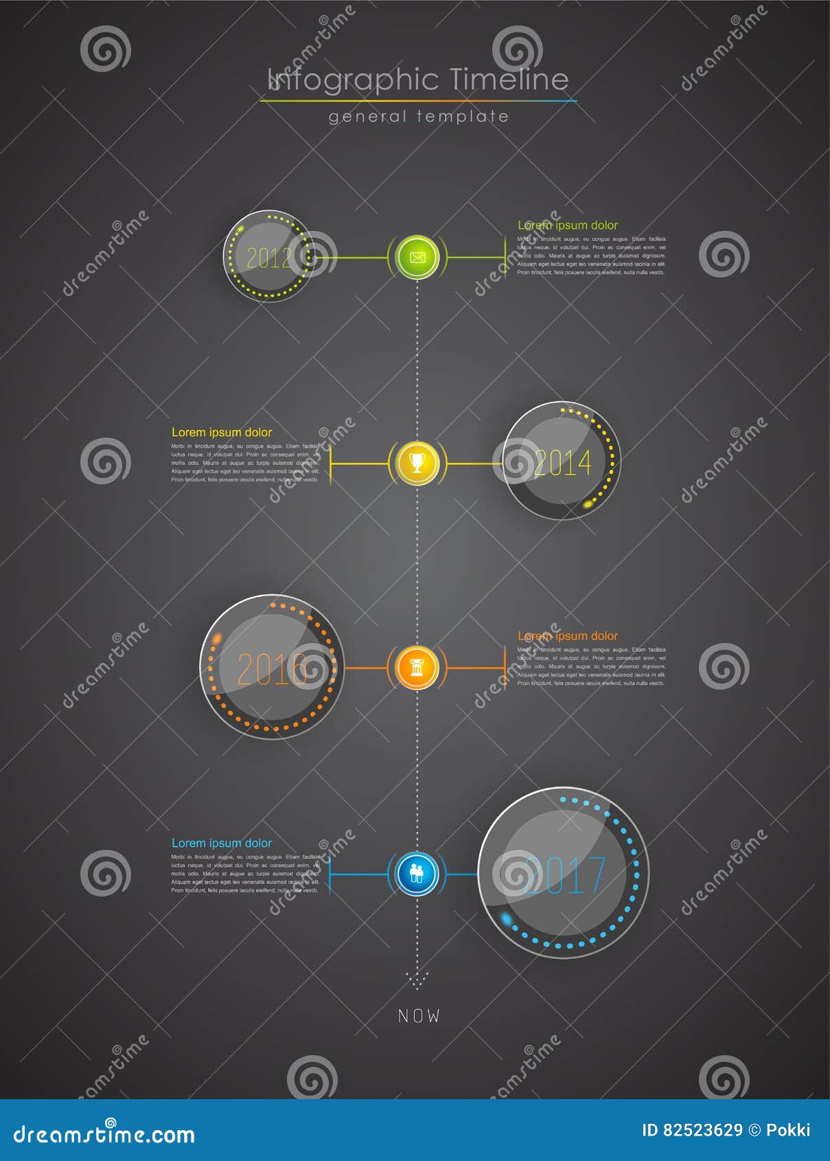 Colorful Infographic, Typographic Timeline Report Template Stock Vector ...