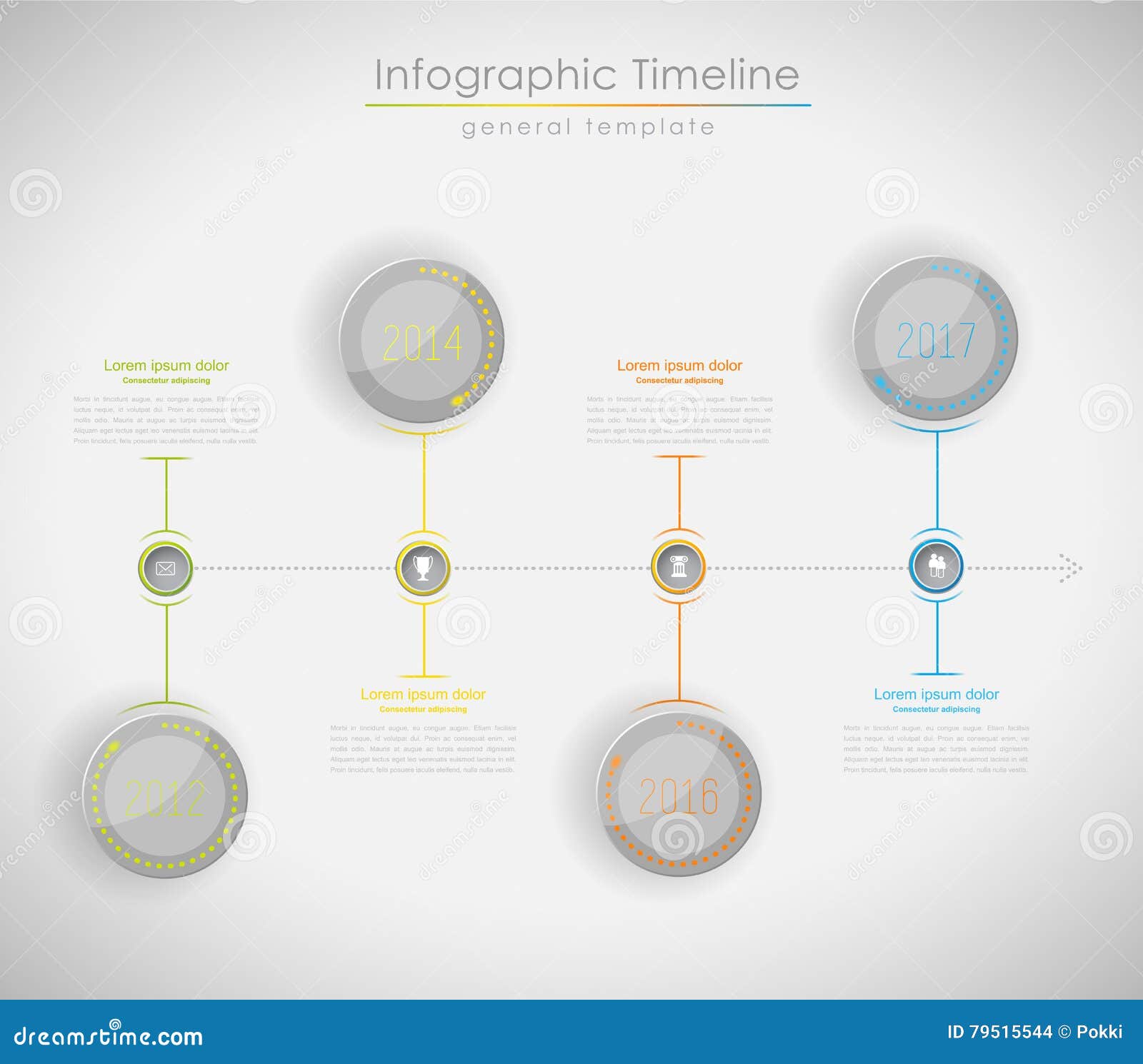 Colorful Infographic, Typographic Timeline Report Template Stock ...