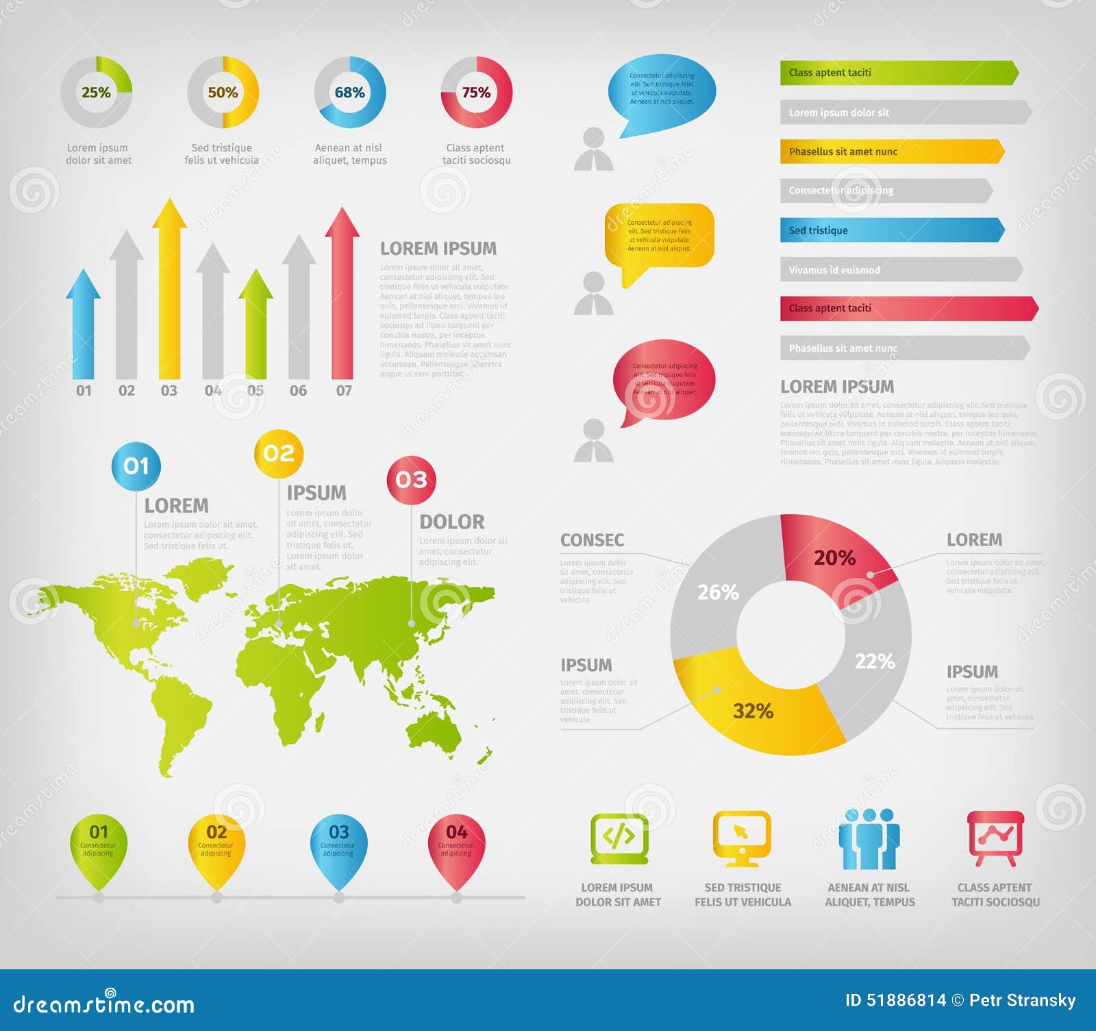 Colorful Infographics Elements Stock Vector - Illustration of graph ...