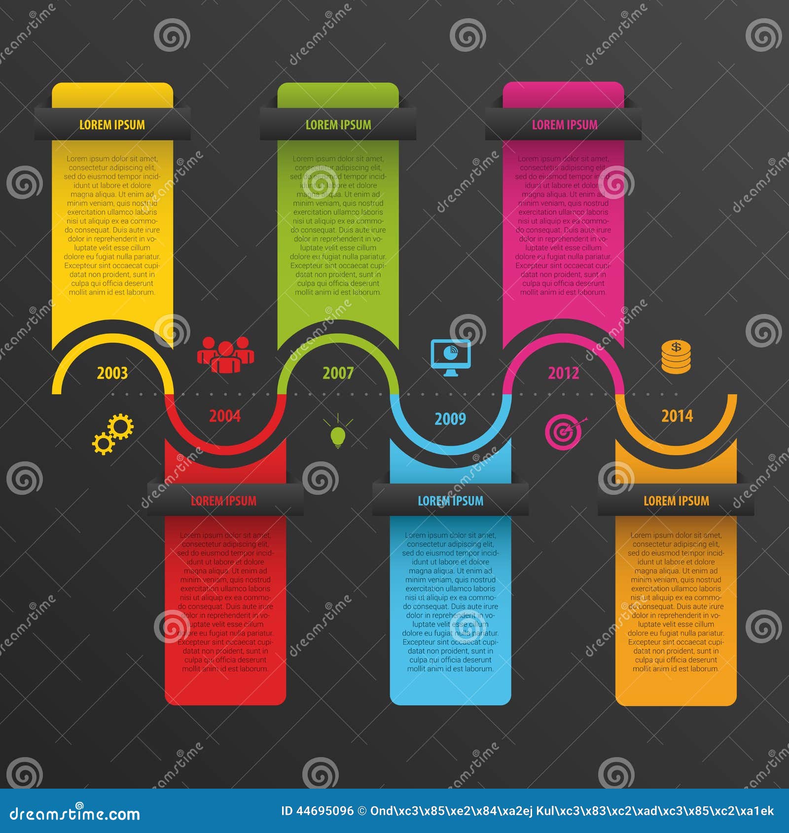 Colorful Infographics Timeline Vector with Banners Stock Vector ...