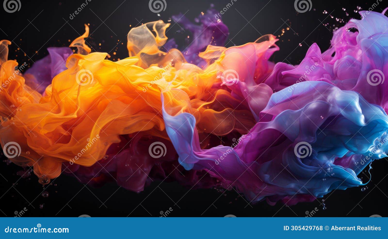 Colorful Ink on a Black Background Stock Illustration - Illustration of ...
