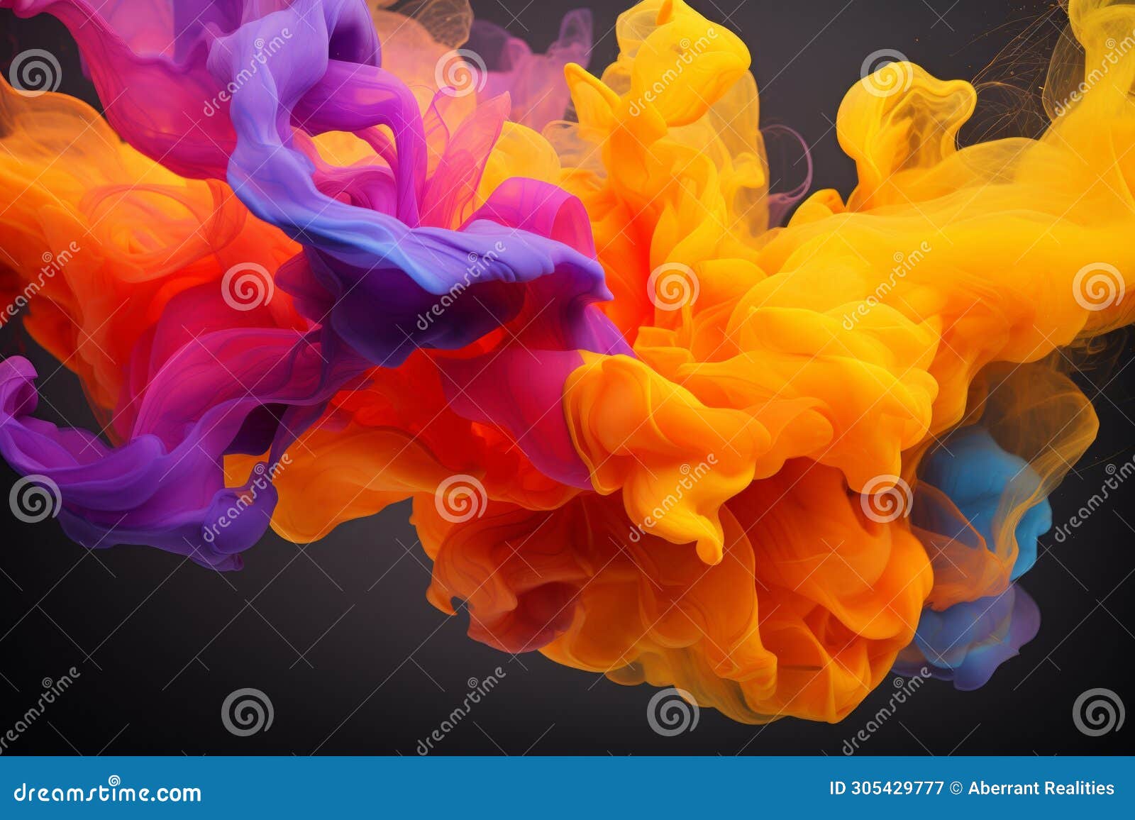 Colorful Ink on a Black Background Stock Illustration - Illustration of ...