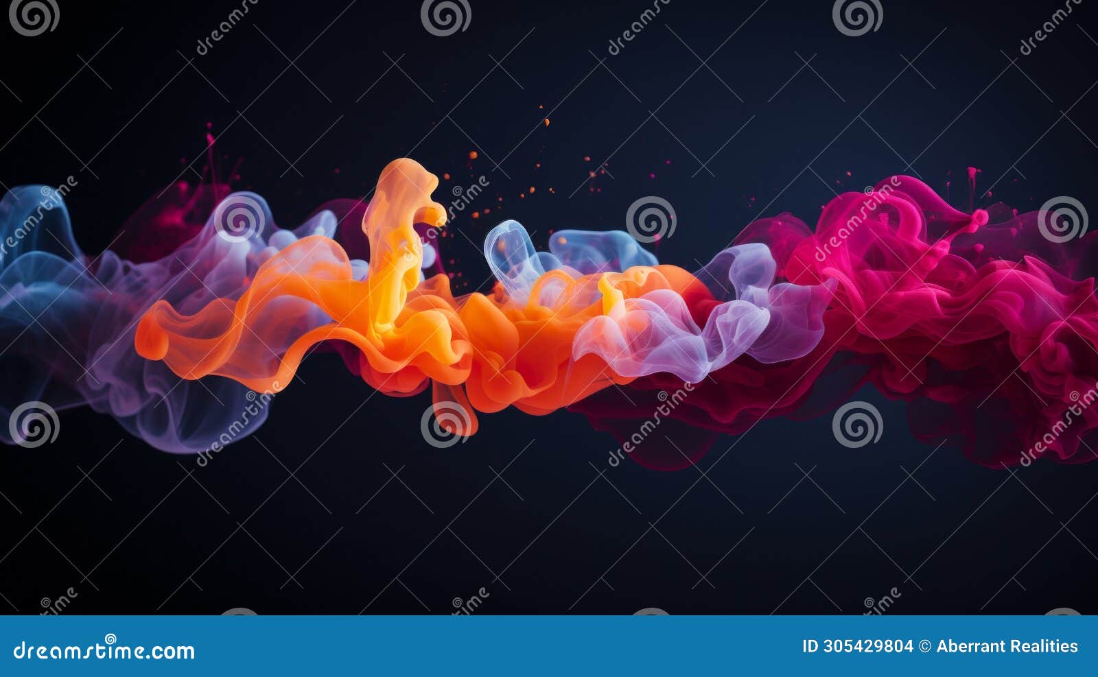 Colorful Ink on a Black Background Stock Illustration - Illustration of ...
