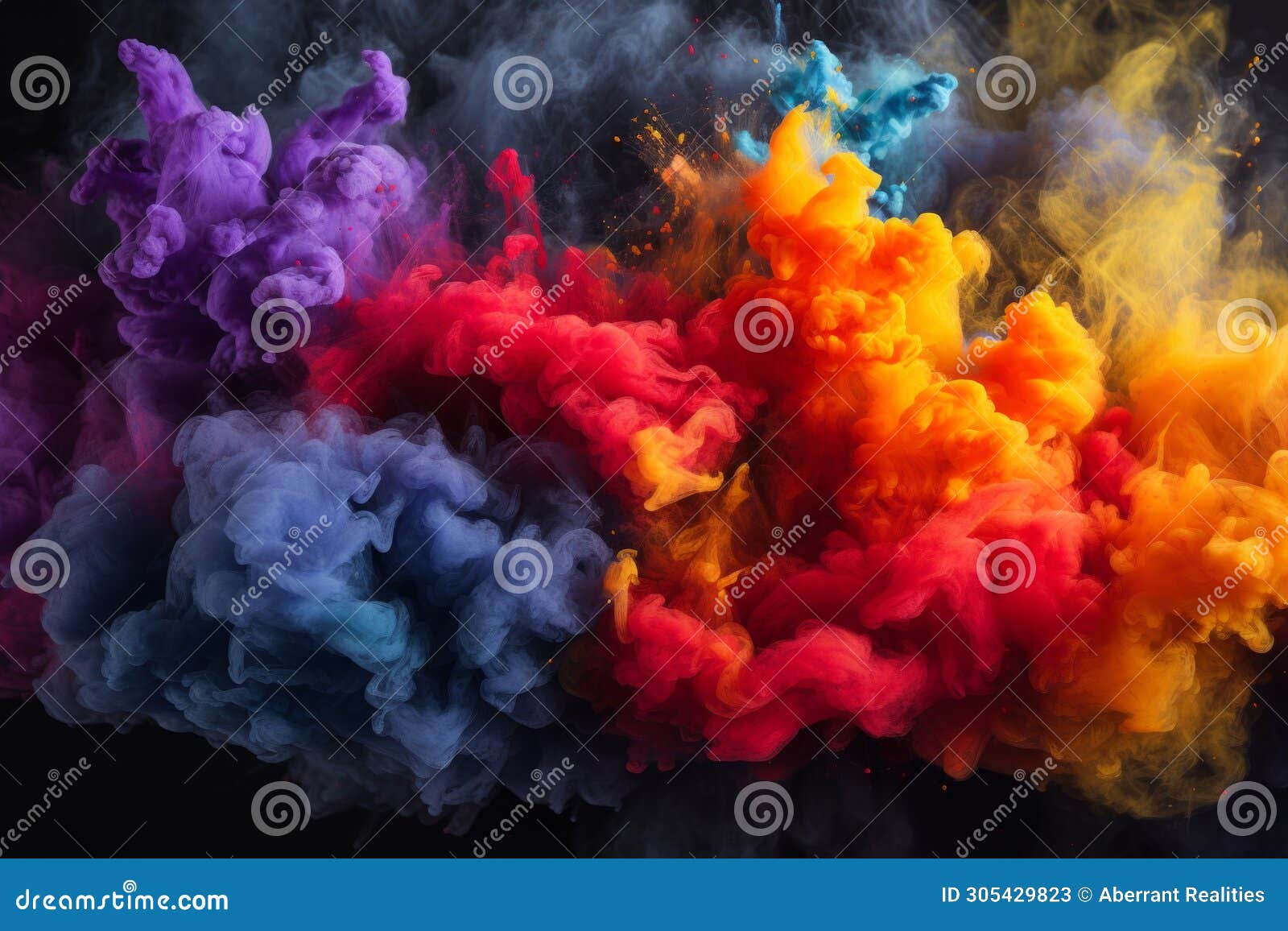 Colorful Ink on a Black Background Stock Illustration - Illustration of ...
