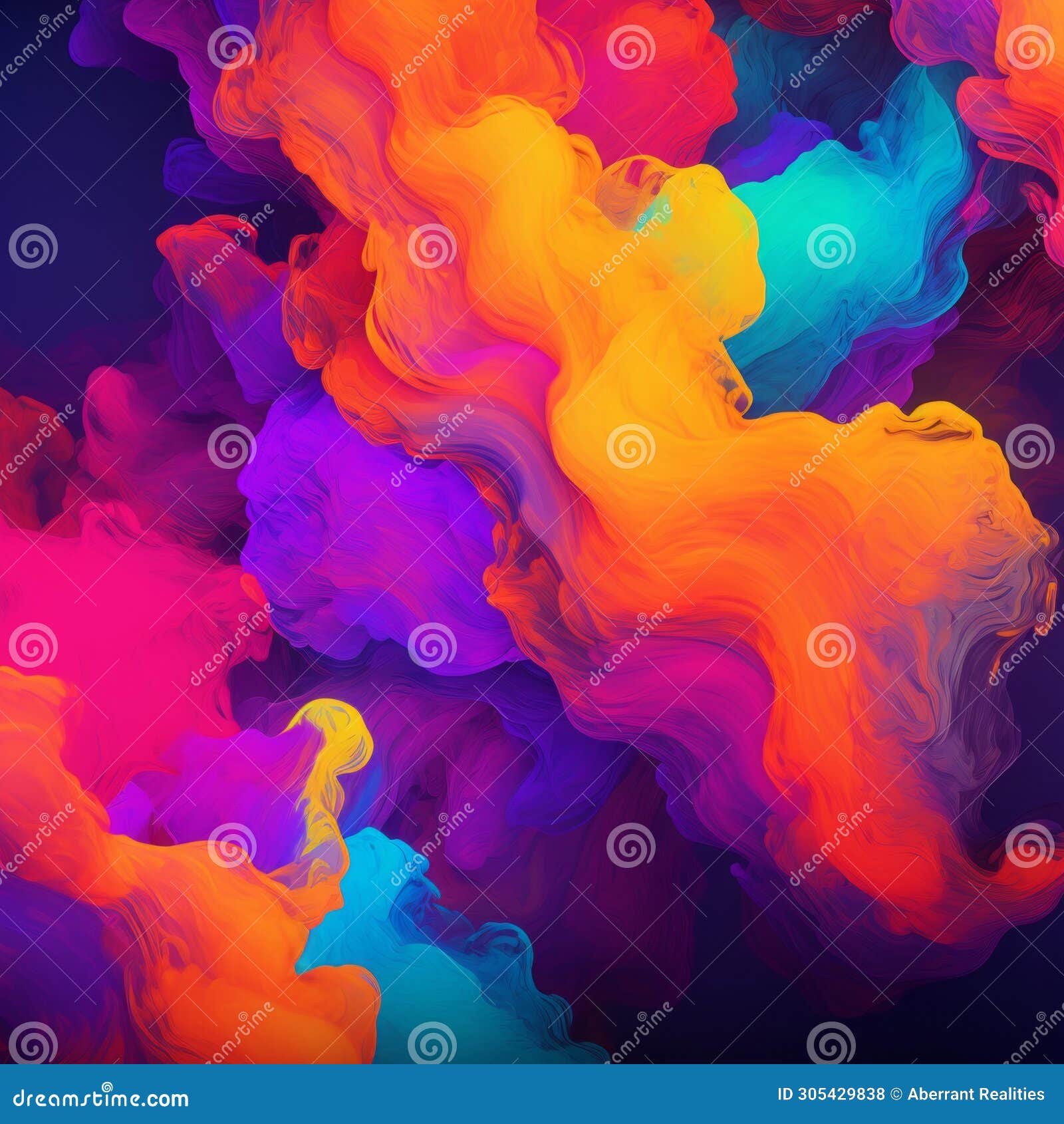 Colorful Ink on a Black Background Stock Illustration - Illustration of ...