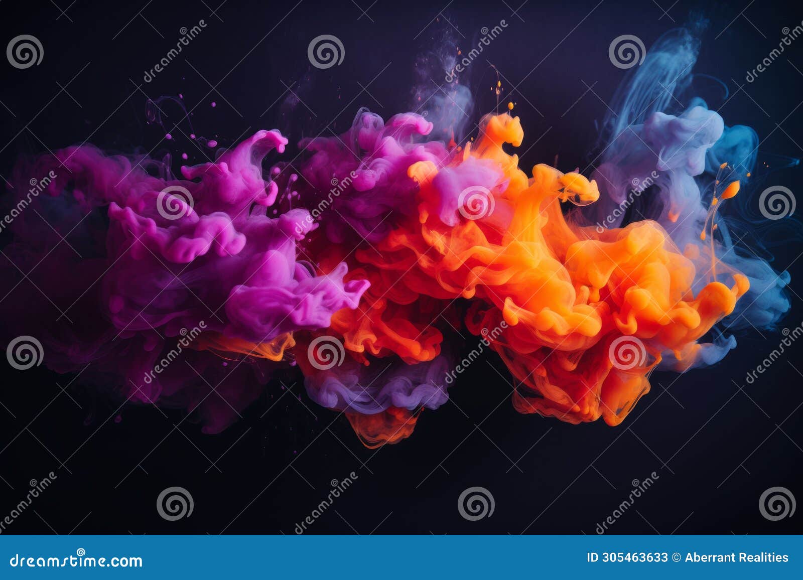 Colorful Ink on a Black Background Stock Illustration - Illustration of ...