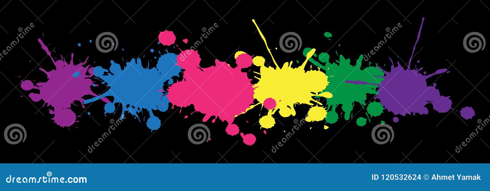 Colorful ink blobs design stock vector. Illustration of paint - 120532624