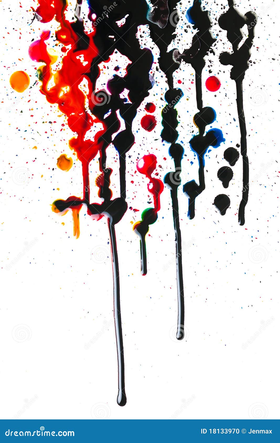 Colorful ink blot on white stock photo. Image of brush - 18133970