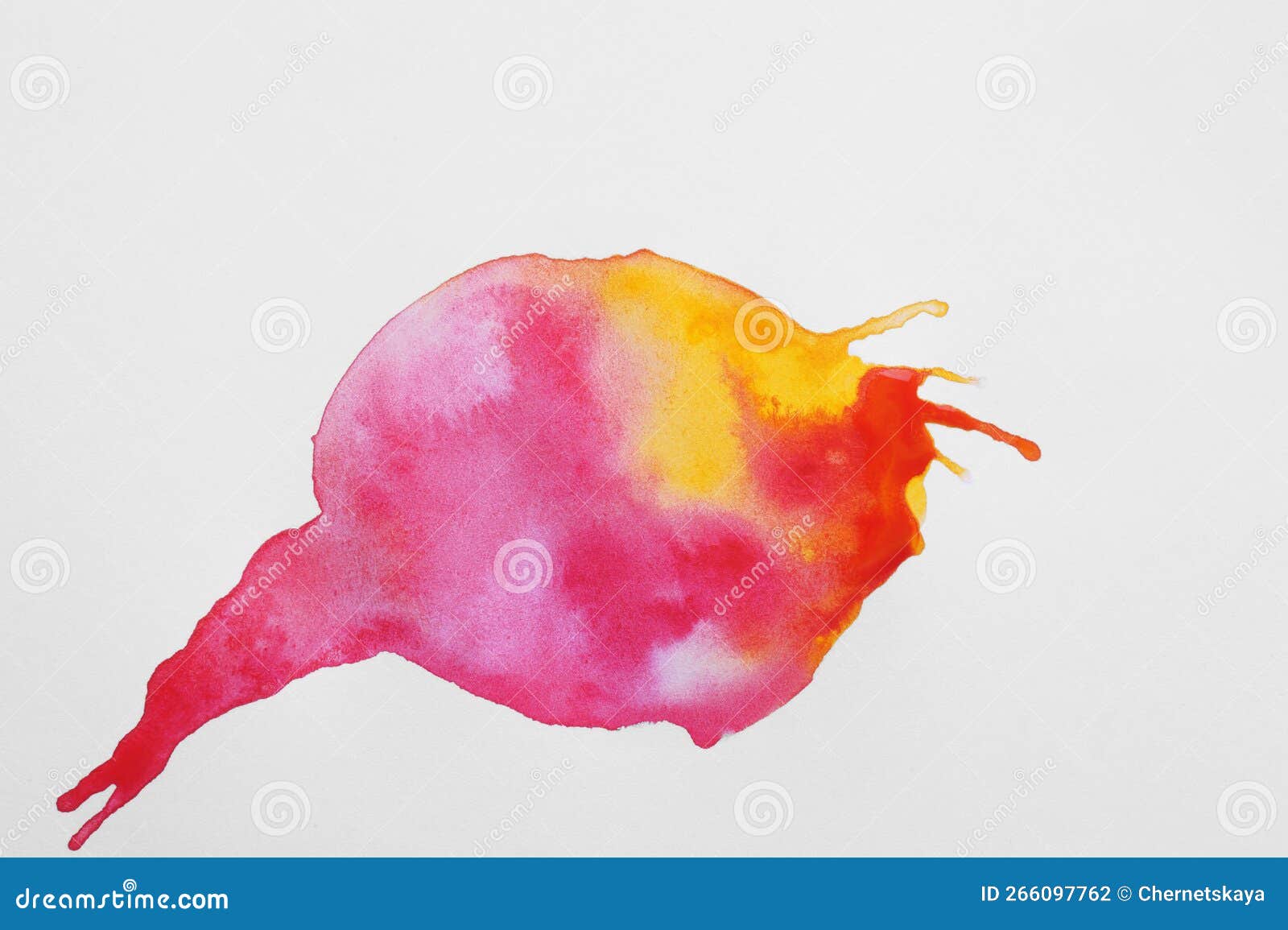 Colorful Ink Blot on White Canvas, Top View Stock Photo - Image of ...