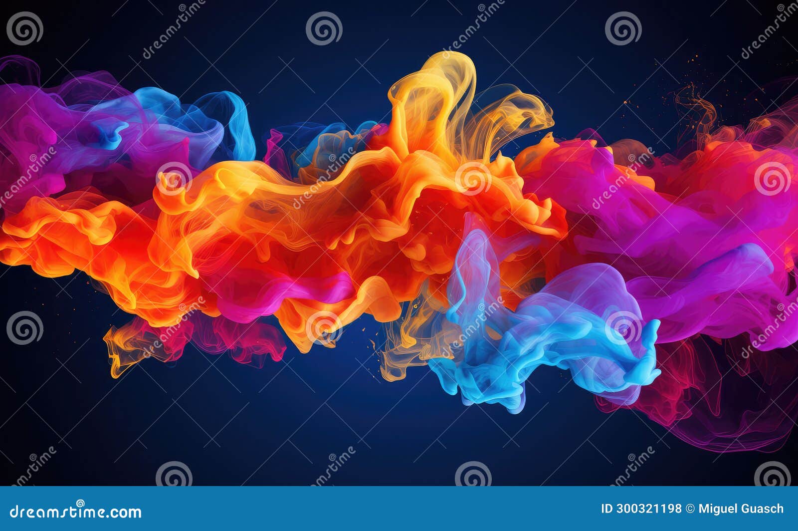 Colorful Ink Cloud Underwater Stock Illustration - Illustration of ...
