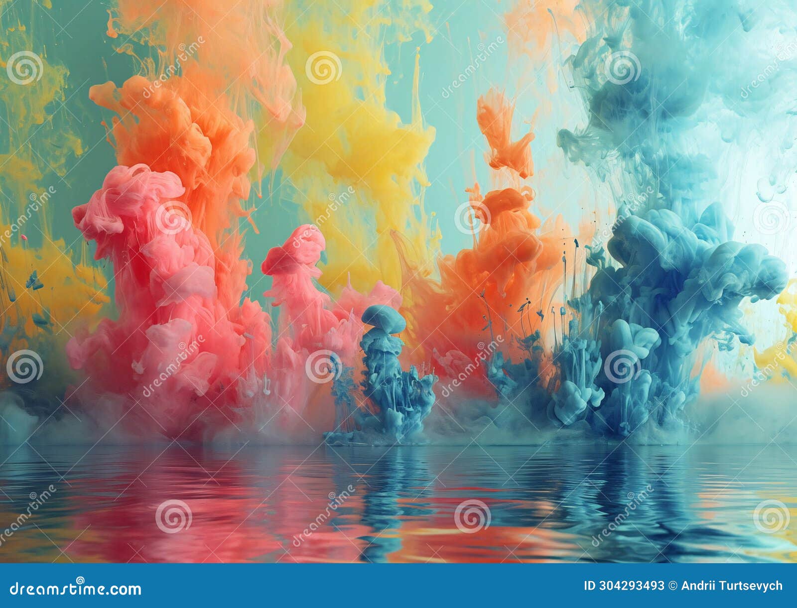 Colorful Ink Clouds in Water, AI Generated Stock Image - Image of ...