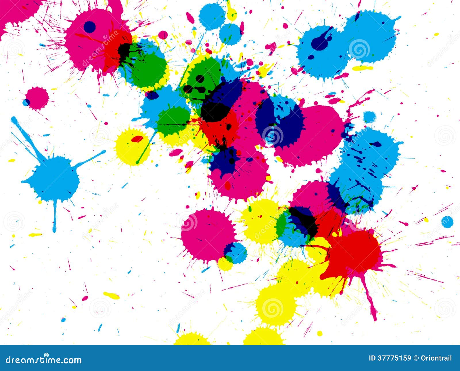 Colorful Ink Drops on White Stock Illustration - Illustration of cool ...