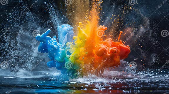 Colorful Ink Exploding in Water Creating Abstract Shapes Stock Image ...