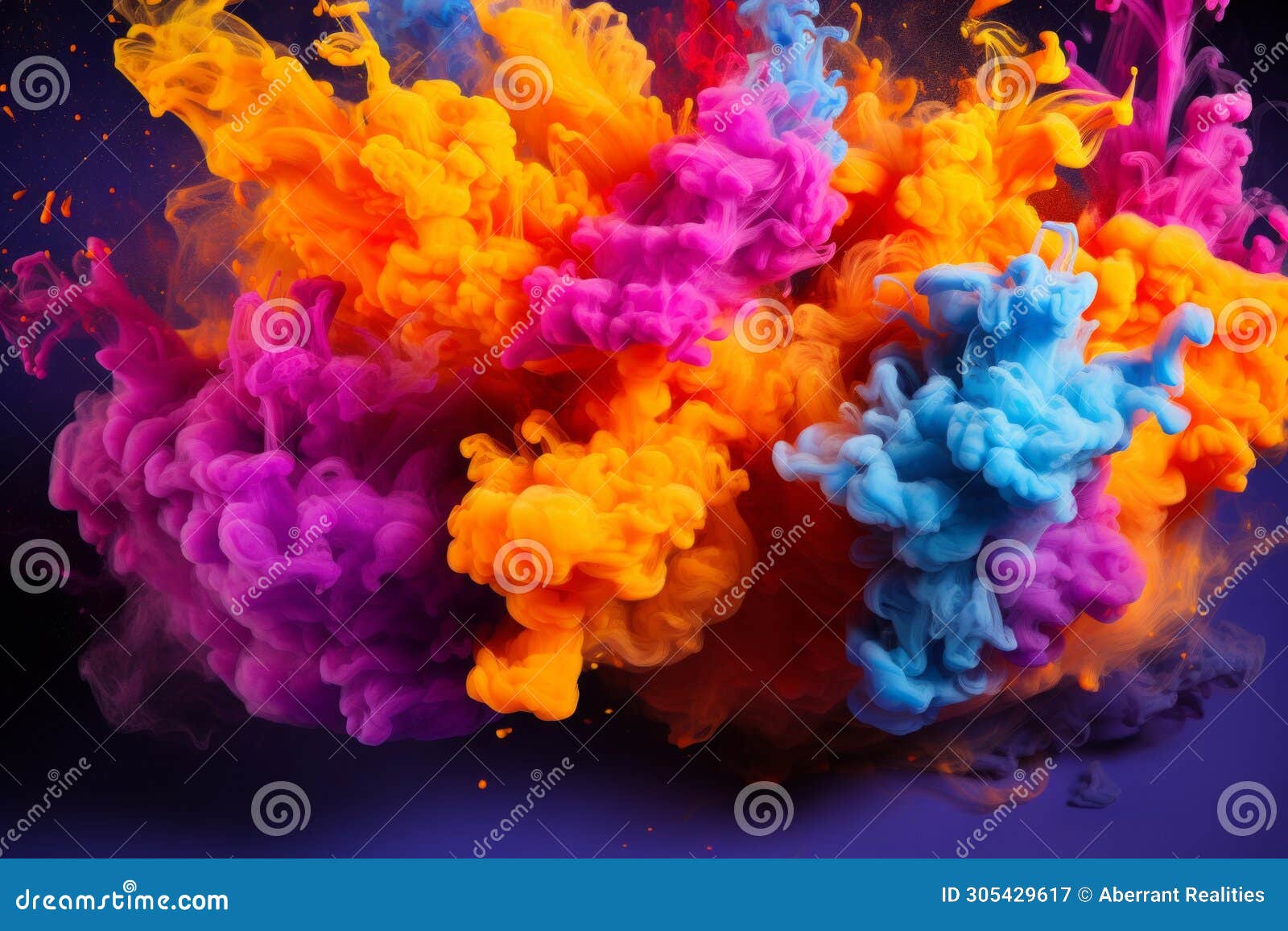 Colorful Ink Explosion on a Dark Background Stock Illustration ...