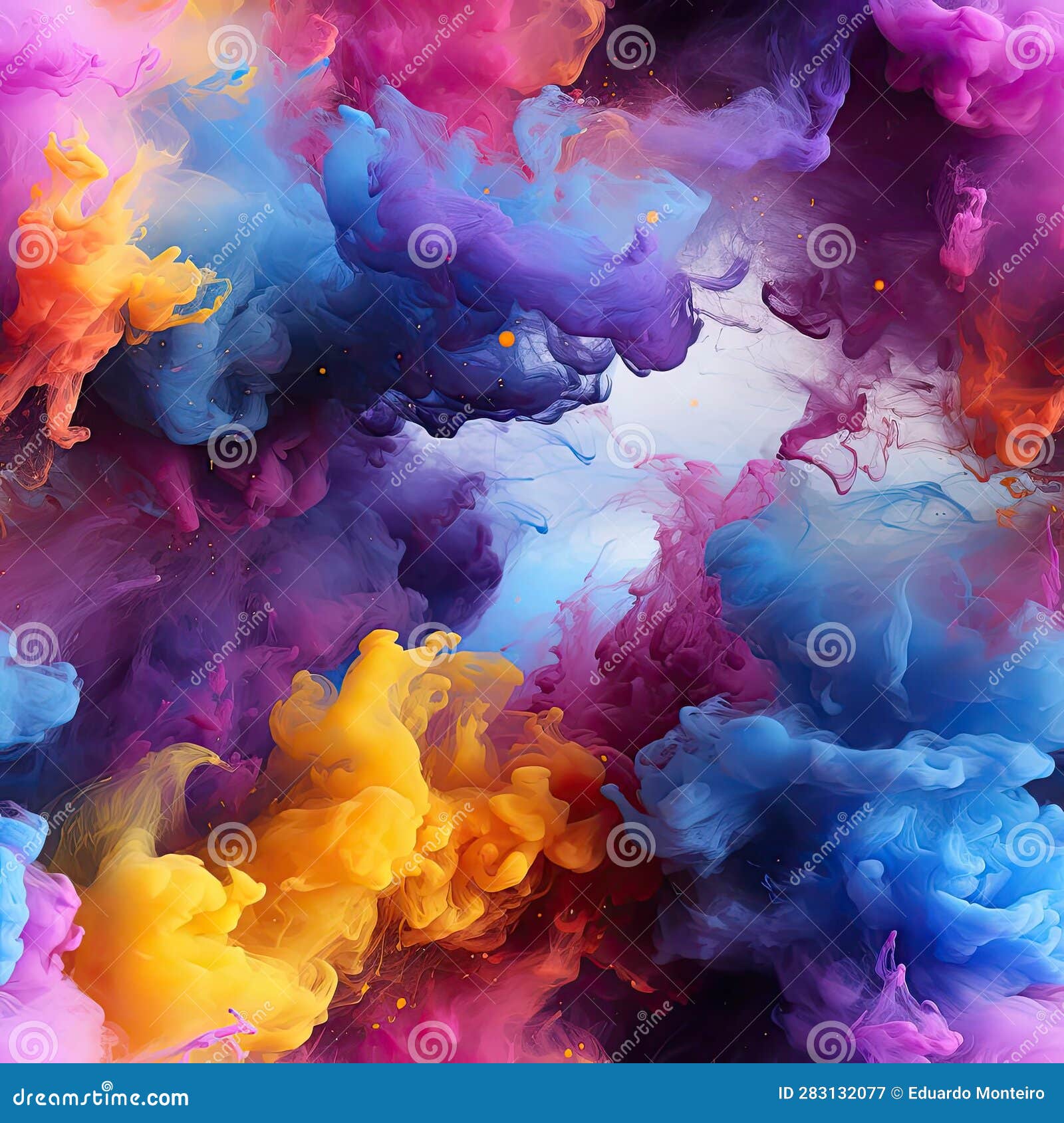 Colorful Ink Smoke Floating in the Air (tiled Stock Illustration ...