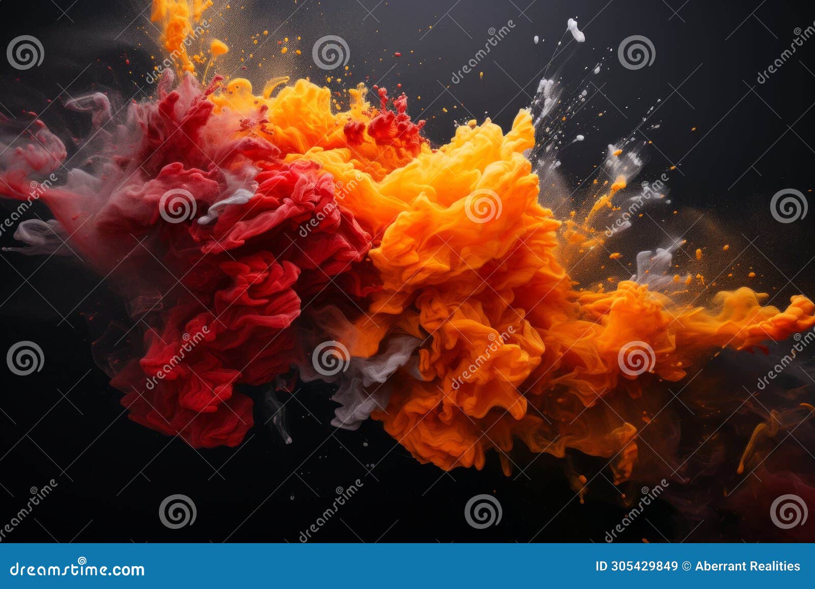Colorful Ink Splash on a Black Background Stock Illustration ...