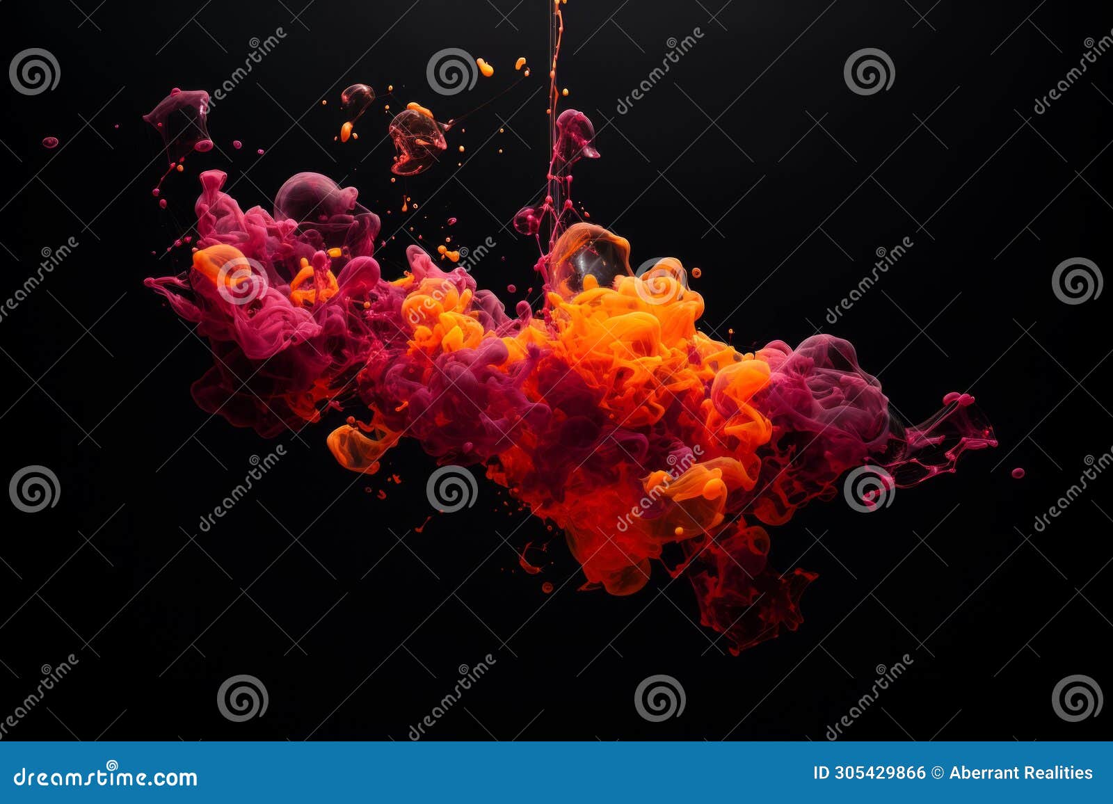 Colorful Ink Splash on a Black Background Stock Illustration ...