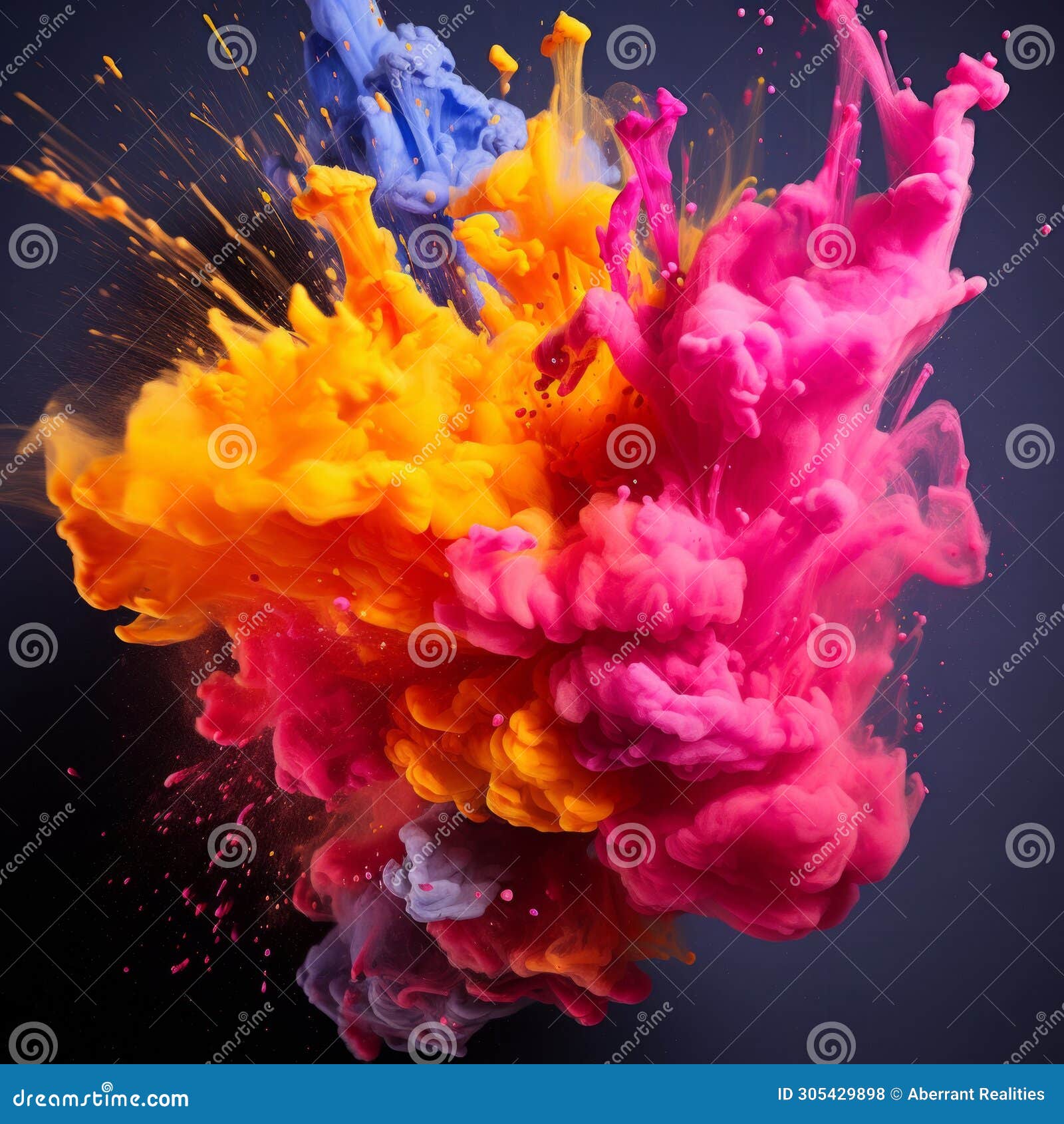 Colorful Ink Splash on a Black Background Stock Illustration ...