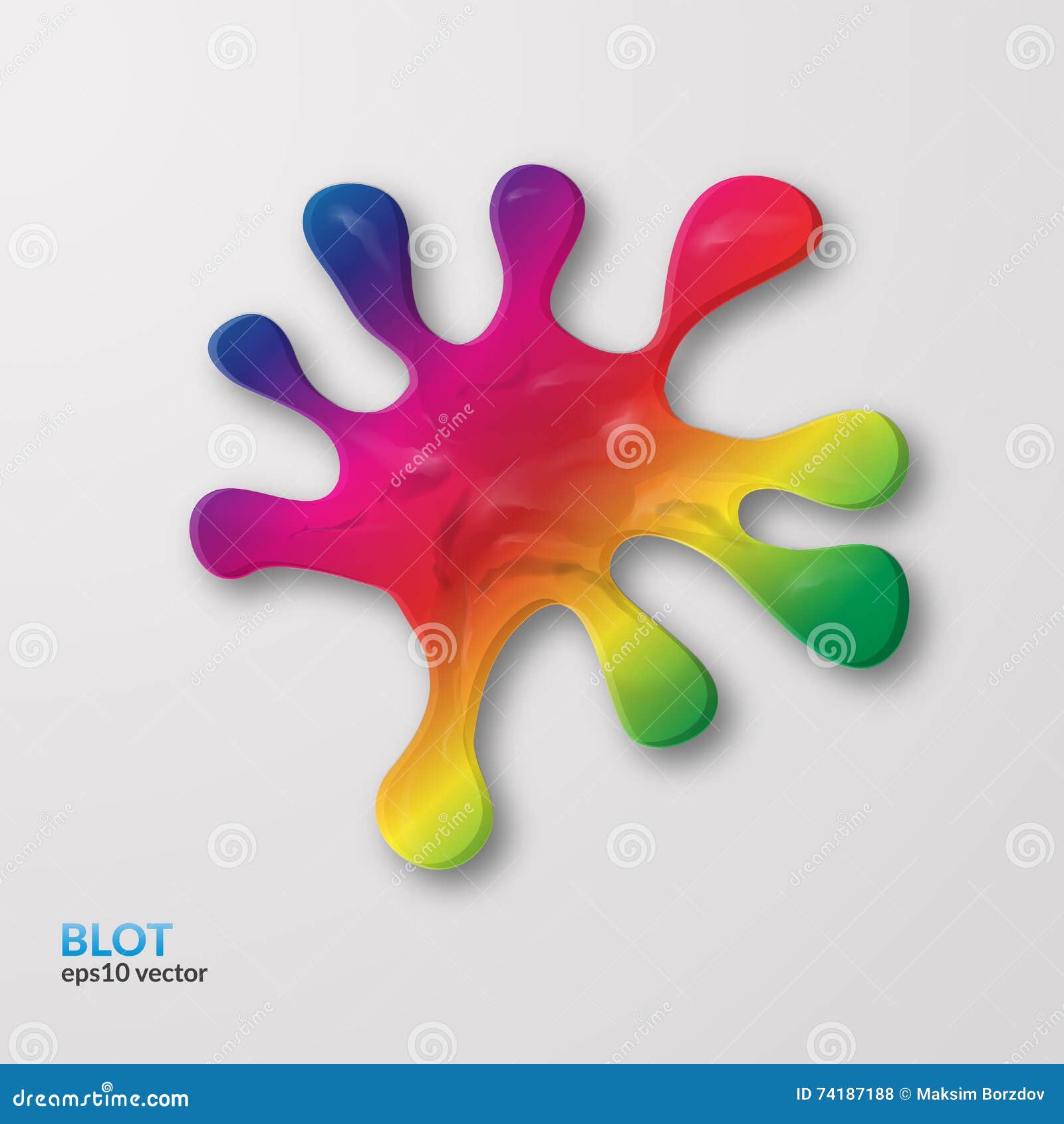 Colorful Ink Splash Blot, 3d Stock Vector - Illustration of future ...