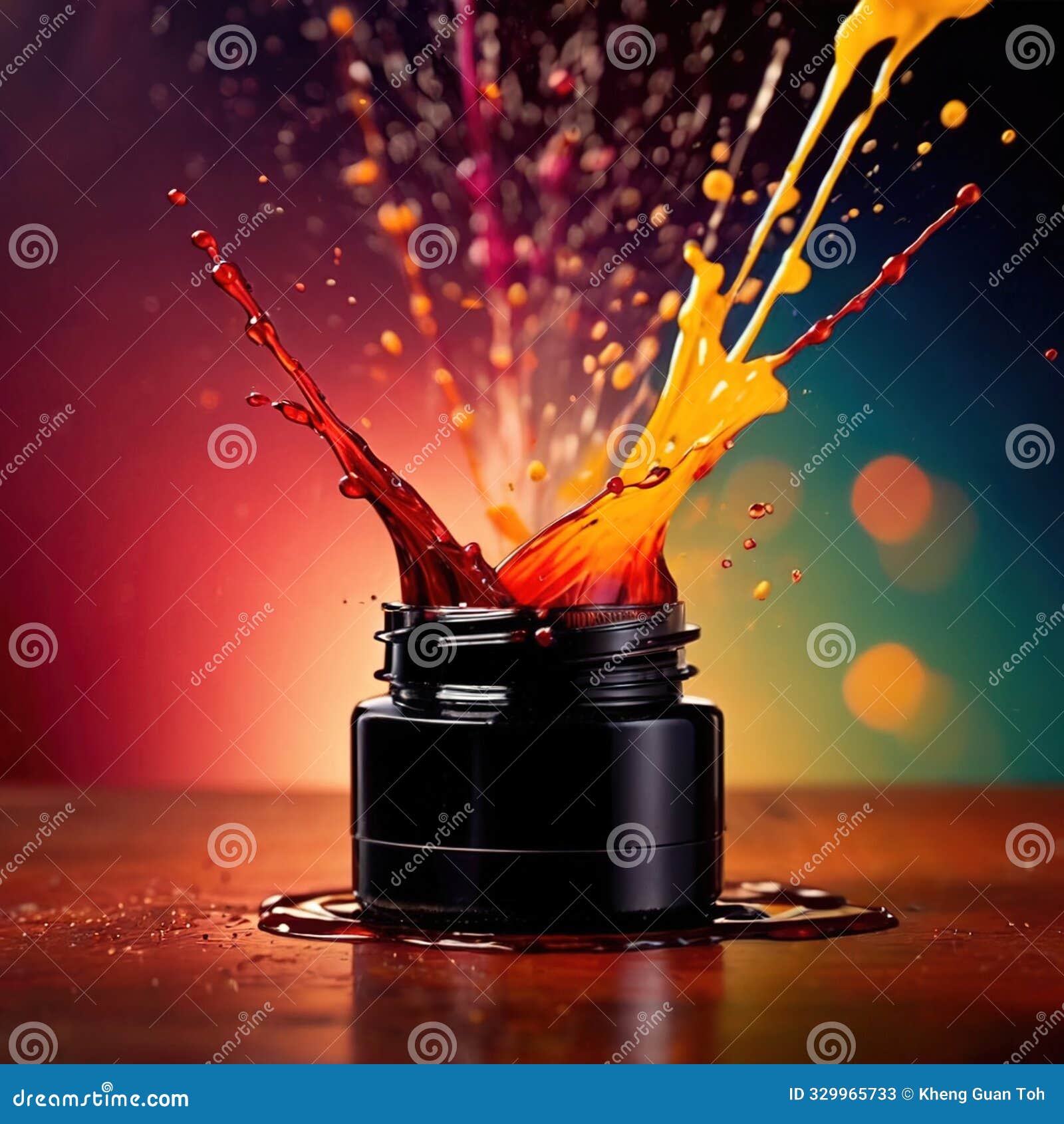 Colorful Ink Splash Burst of Color Stock Illustration - Illustration of ...