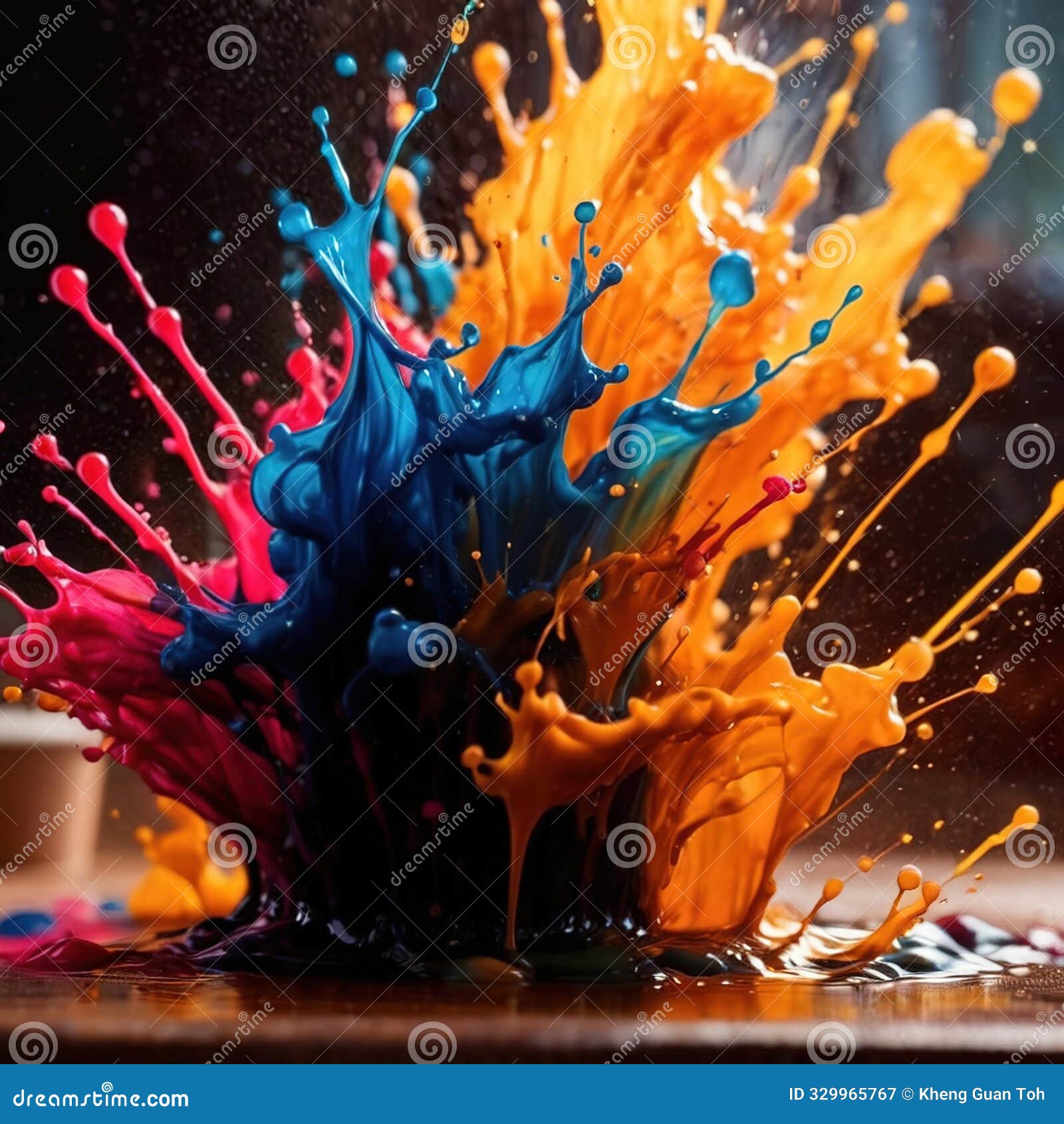 Colorful Ink Splash Burst of Color Stock Illustration - Illustration of ...