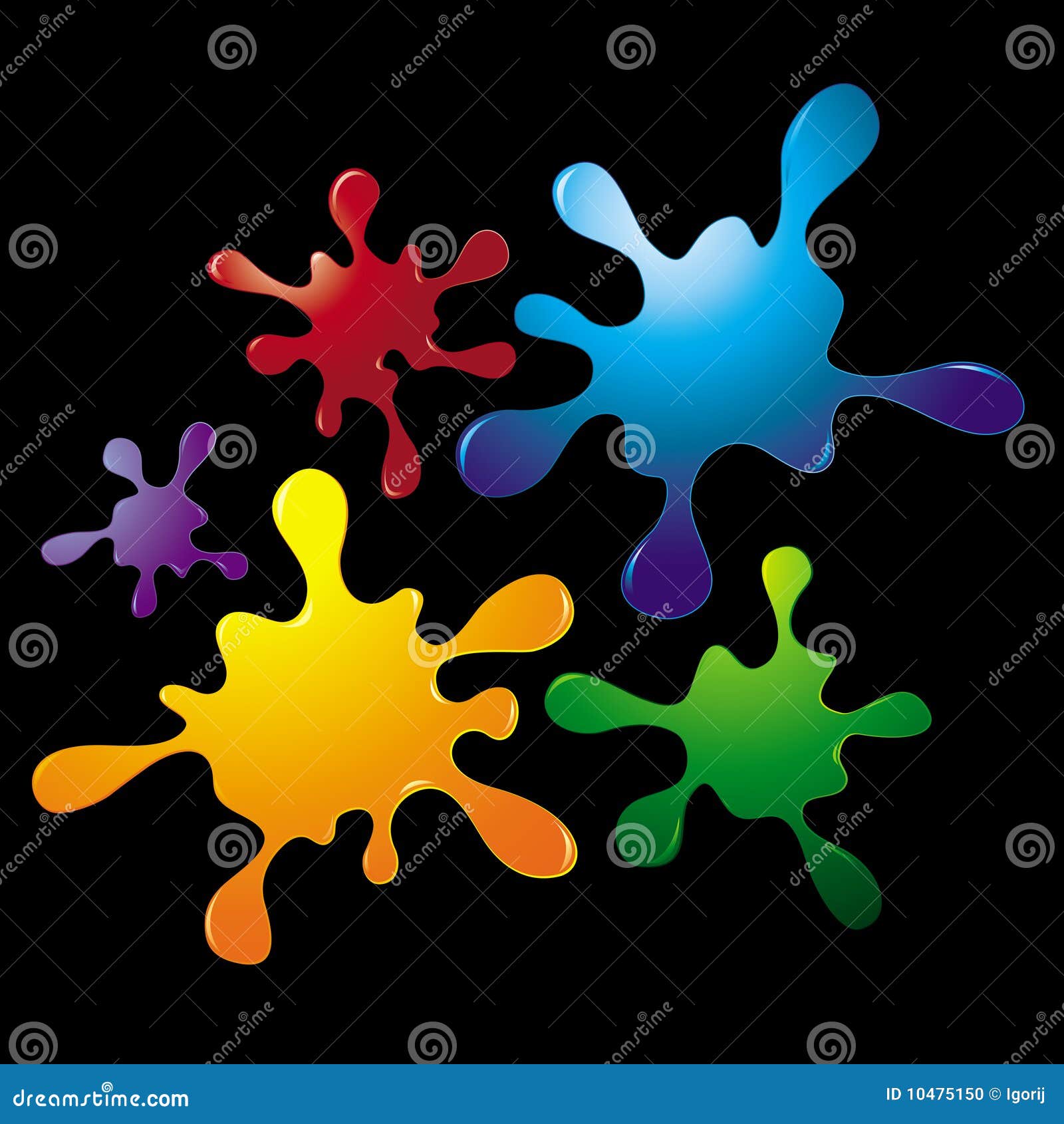 Colorful Ink Splash Set stock illustration. Illustration of dirty ...