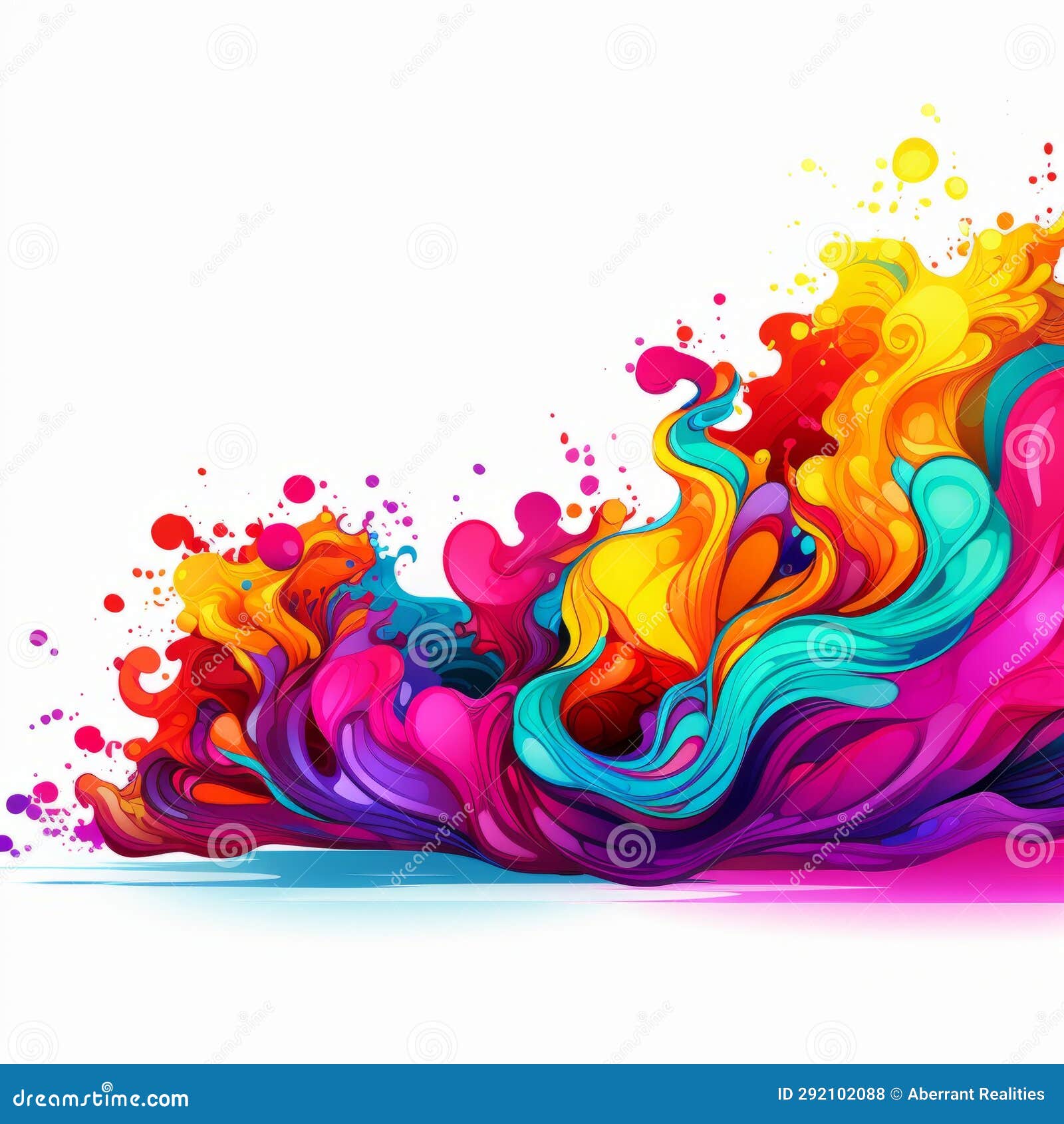 Colorful Ink Splash on a White Background Stock Illustration ...