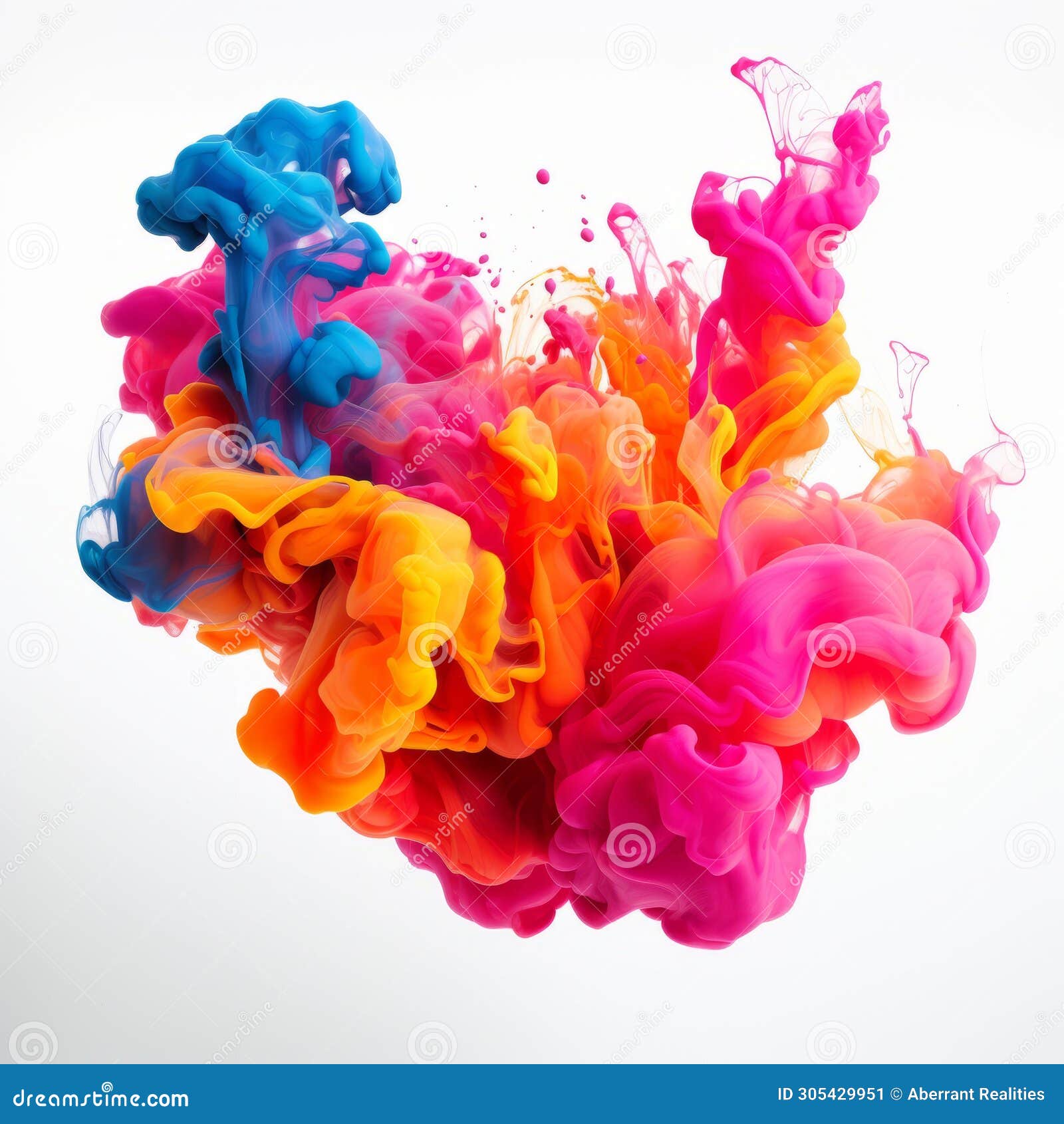 Colorful Ink Splash on a White Background Stock Illustration ...