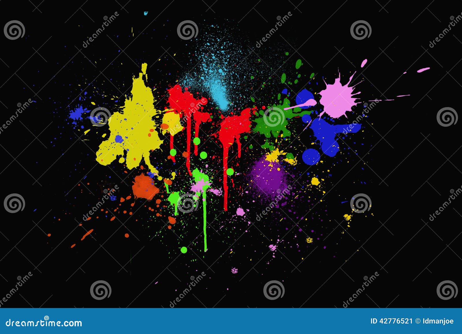 Colorful ink splashes stock illustration. Illustration of pink - 42776521