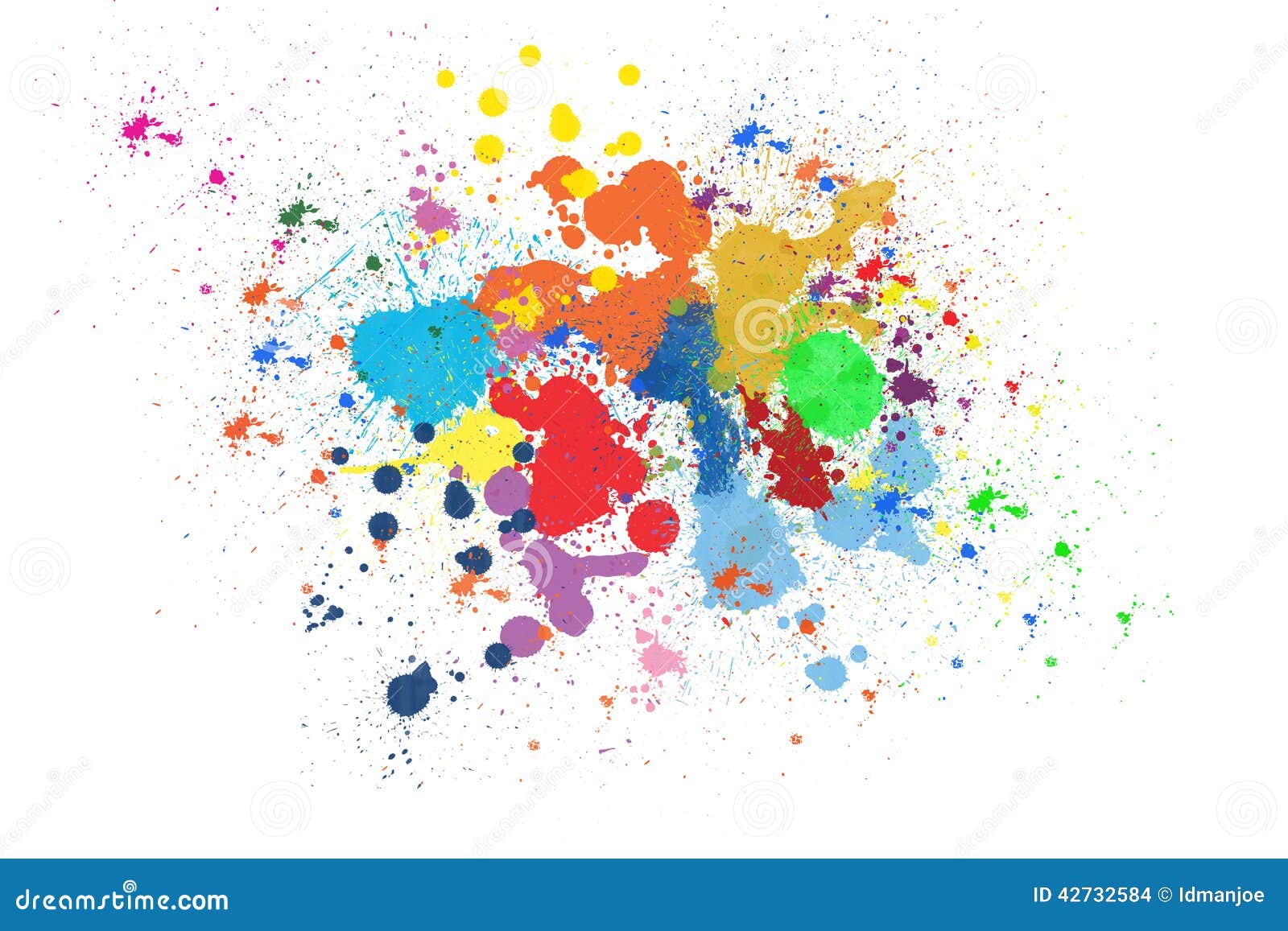 Colorful ink splashes stock illustration. Illustration of flow - 42732584