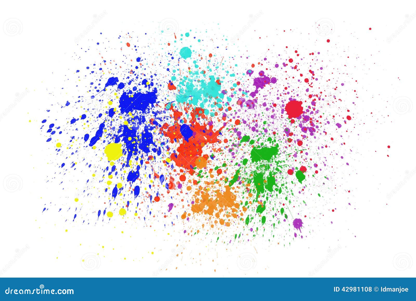 Colorful ink splashes stock illustration. Illustration of blue - 42981108