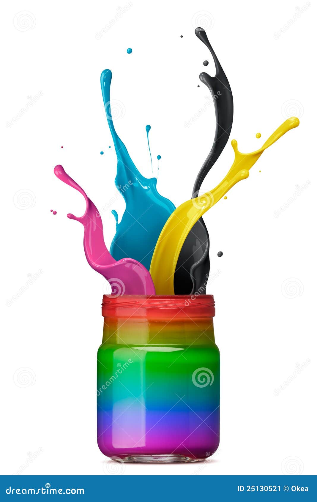 Colorful ink splashing stock illustration. Illustration of drop - 25130521