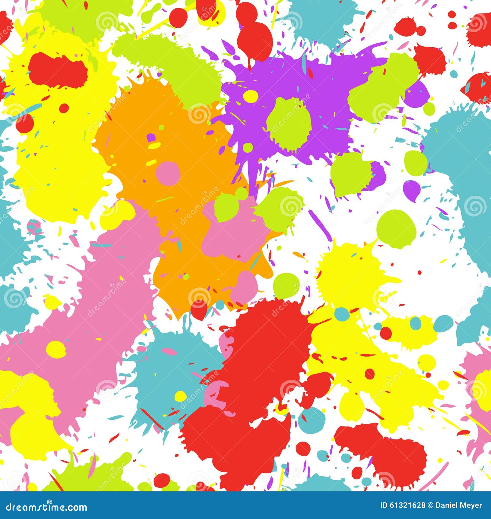 Colorful Ink Splatters Seamless Pattern Stock Vector - Illustration of ...