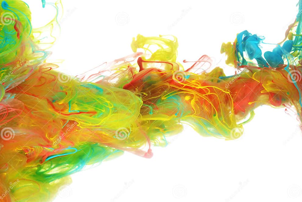 Colorful ink in water stock image. Image of effect, flowing - 38259623