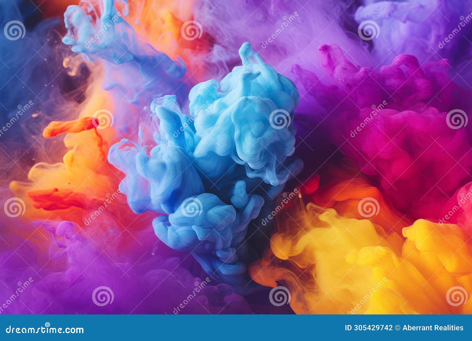 Colorful Ink in Water with a Black Background Stock Illustration ...