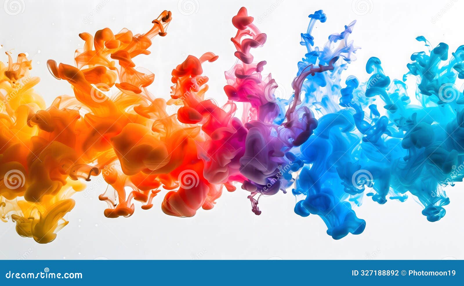 Colorful Ink in Water Creating Abstract Cloud-Like Forms_2 Stock ...