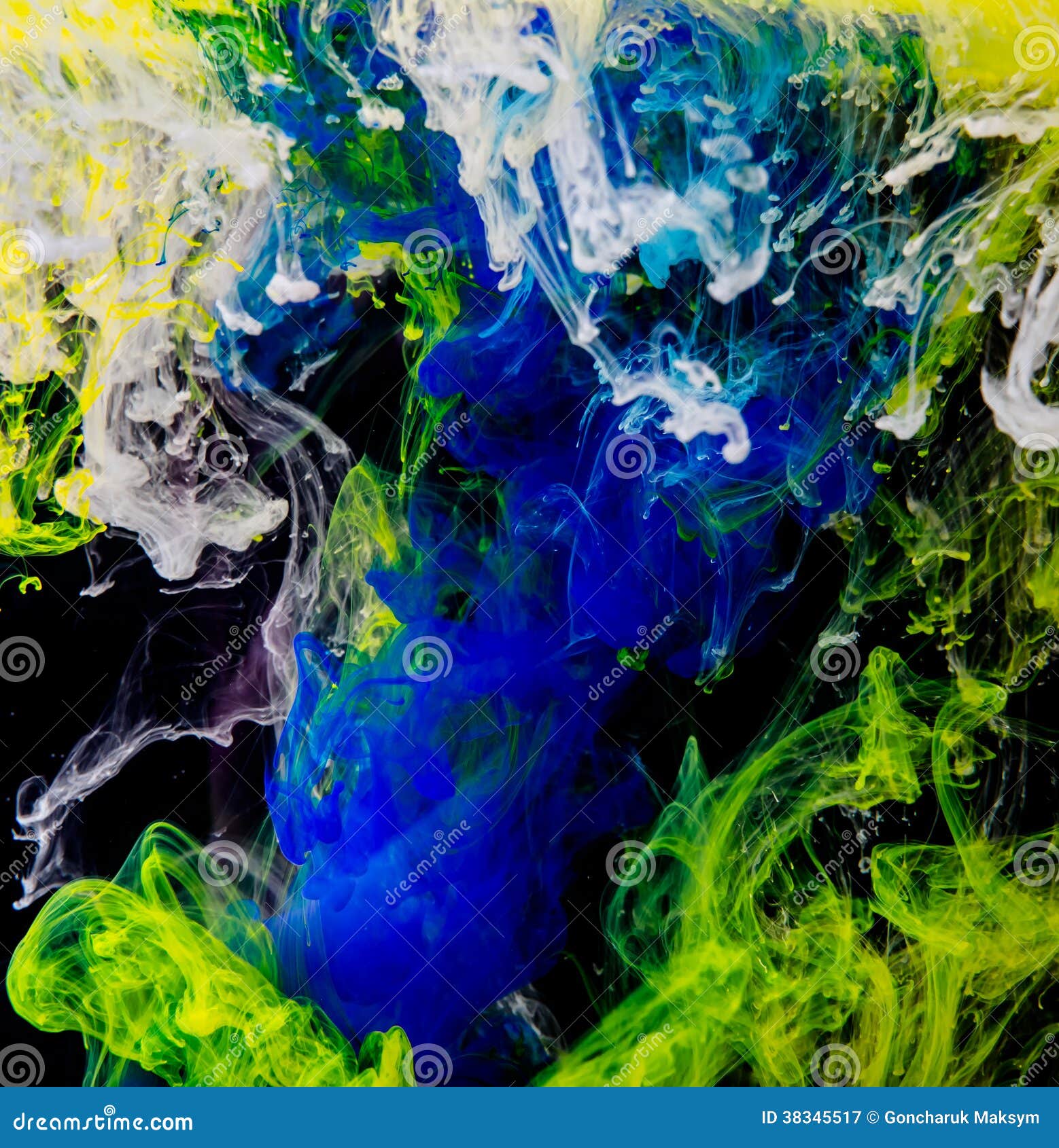 Colorful ink in water stock image. Image of colors, space - 38345517