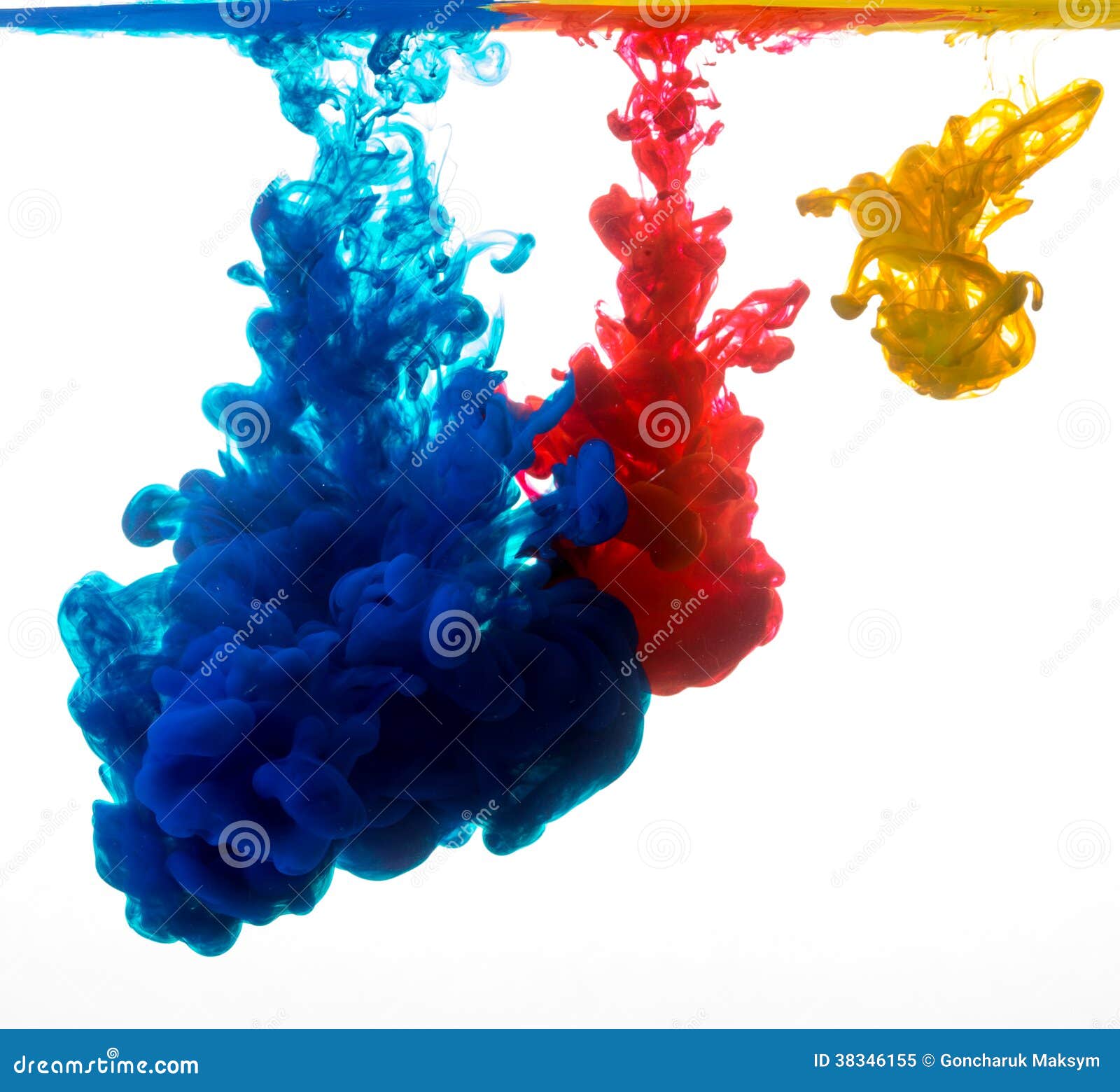 Colorful ink in water stock image. Image of patterns - 38346155