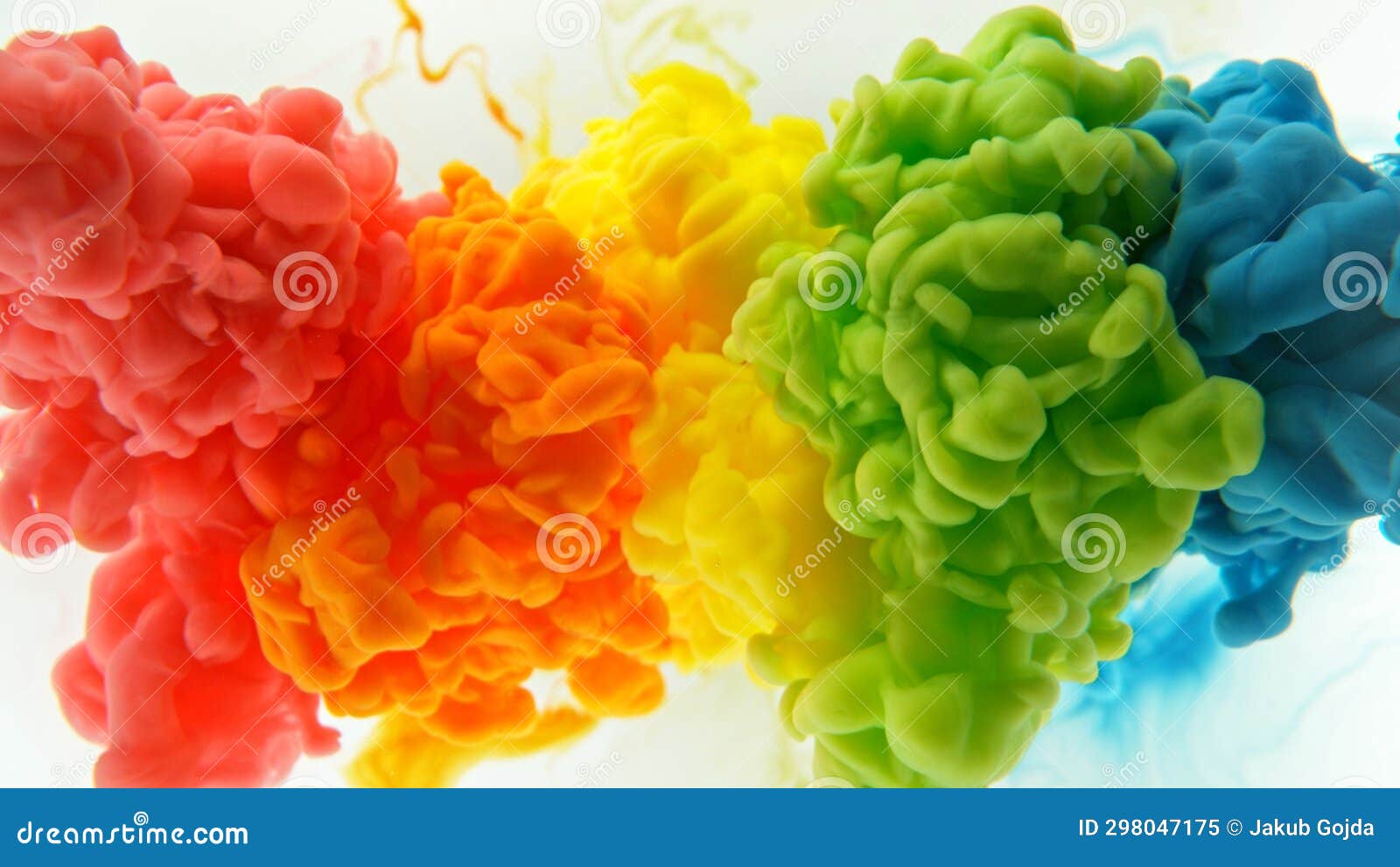 Colorful Inks Mixing in Water, Isolated on White Background Stock Image ...