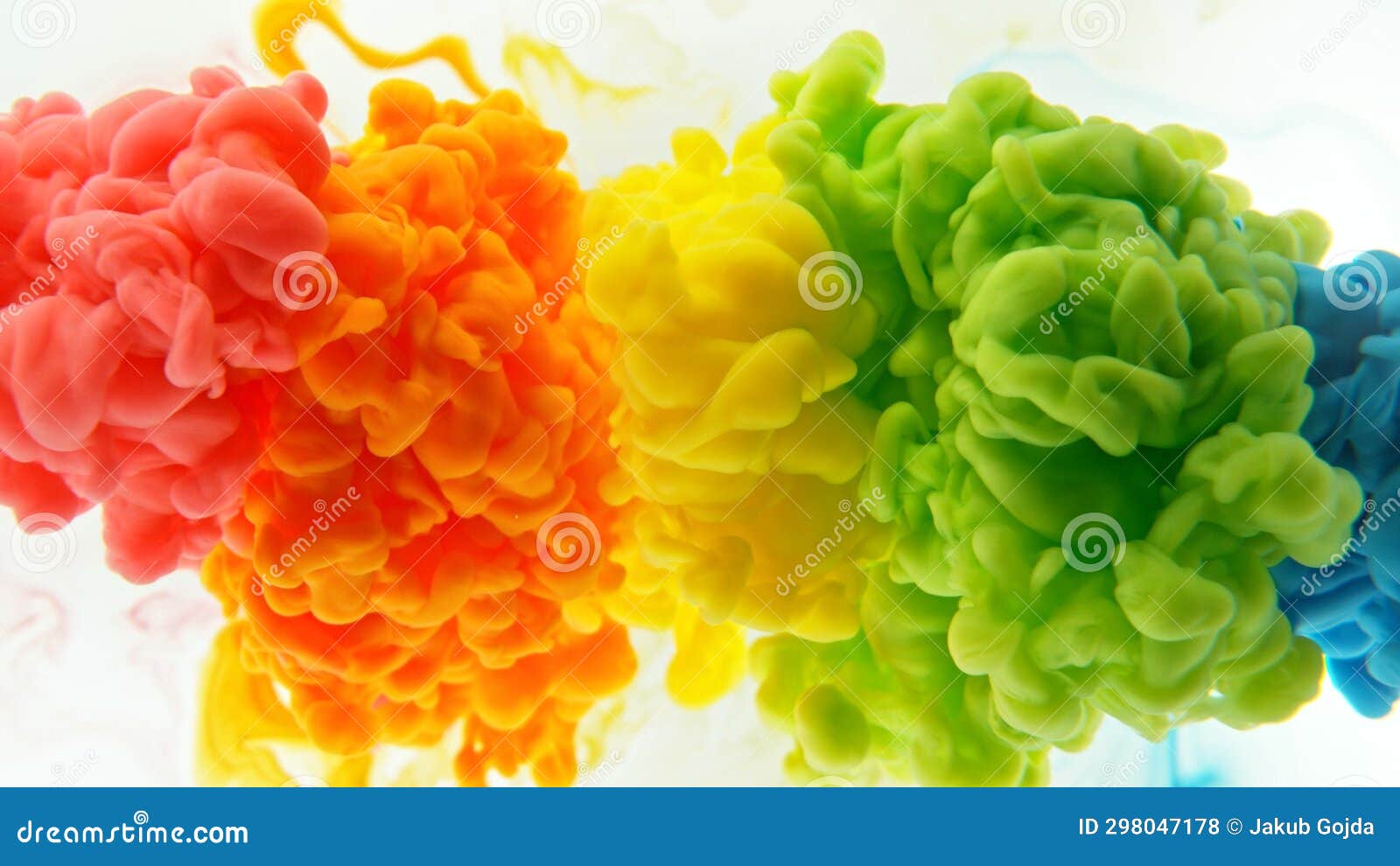 Colorful Inks Mixing in Water, Isolated on White Background Stock Photo ...