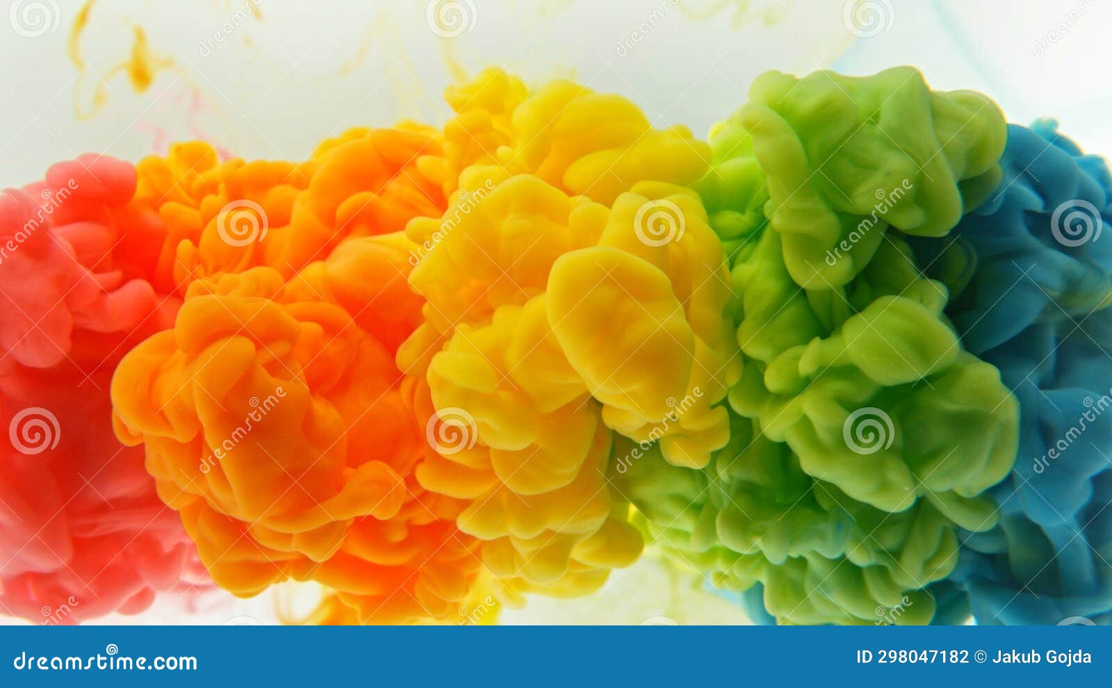 Colorful Inks Mixing in Water, Isolated on White Background Stock Photo ...
