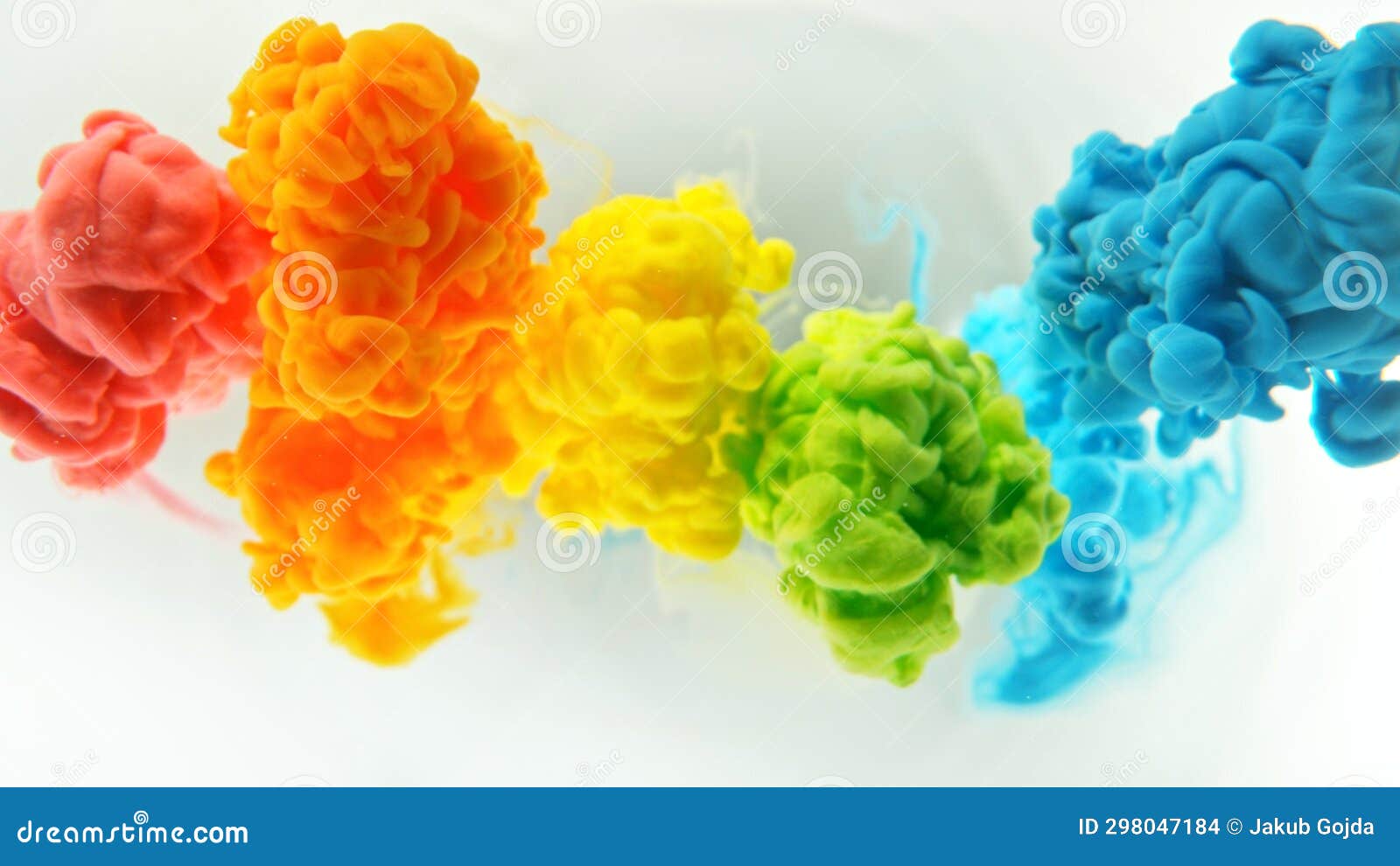 Colorful Inks Mixing in Water, Isolated on White Background Stock ...