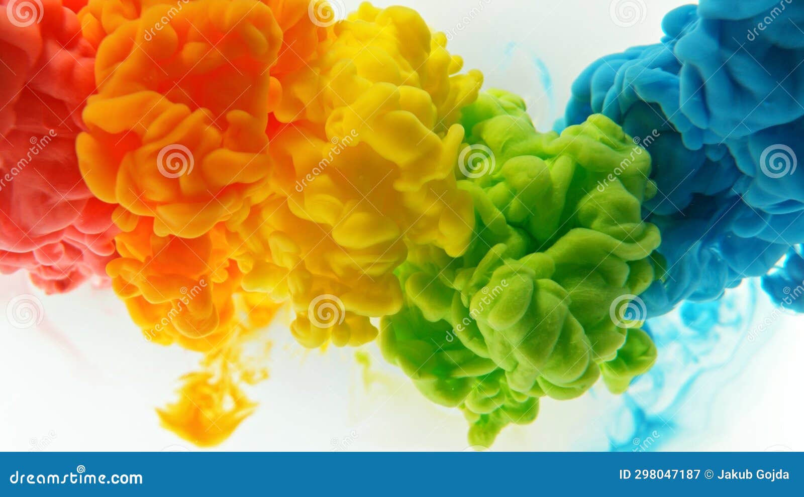 Colorful Inks Mixing in Water, Isolated on White Background Stock Image ...