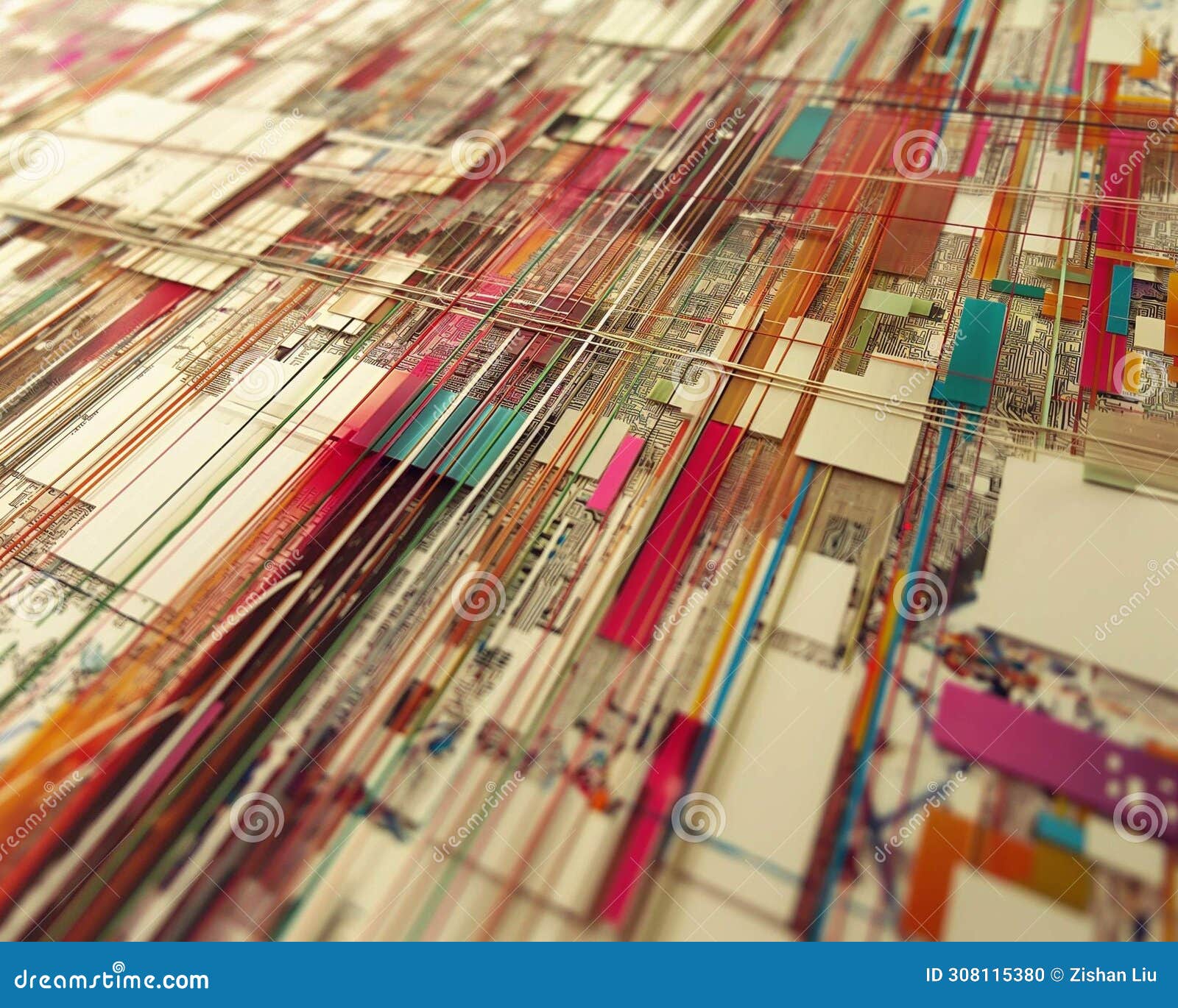 Colorful Integrated Circuit Board Background, Abstract Graphics Stock ...