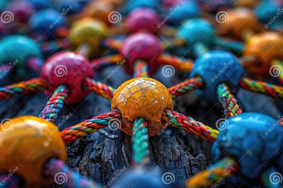 Colorful Interconnected Rope Balls Form a Dynamic and Vibrant Pattern ...