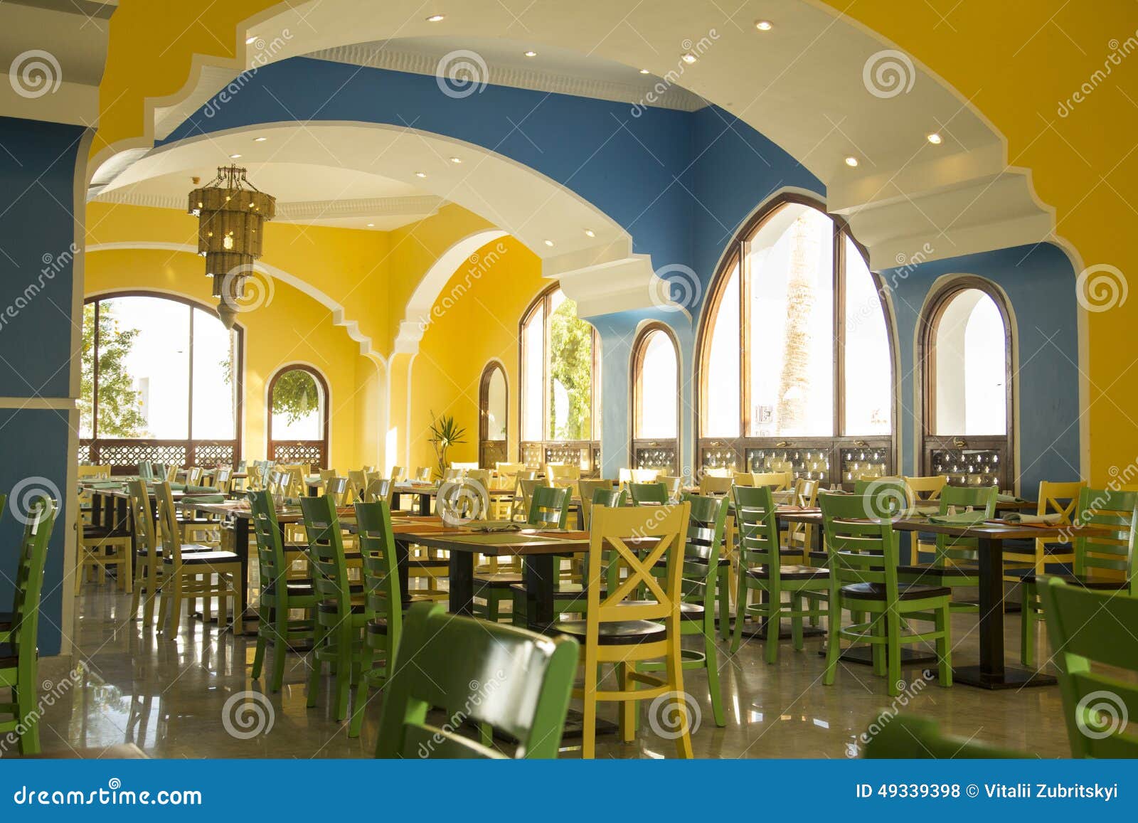 Colorful Interior stock photo. Image of dinning, blue - 49339398